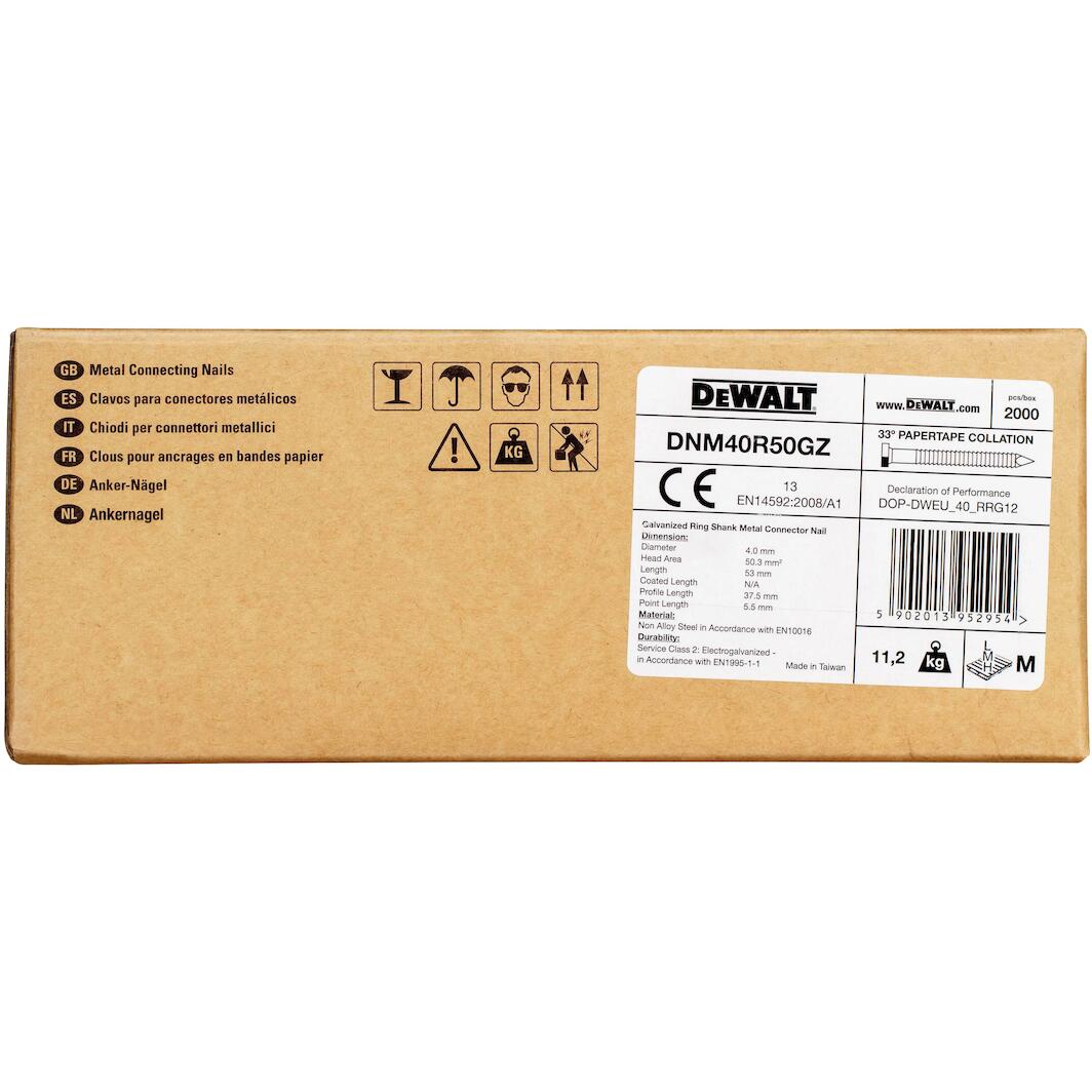 DEWALT DNM40R50GZ BAT anchor nails 4.04-50 ringed galvanised 2m (2000 ...