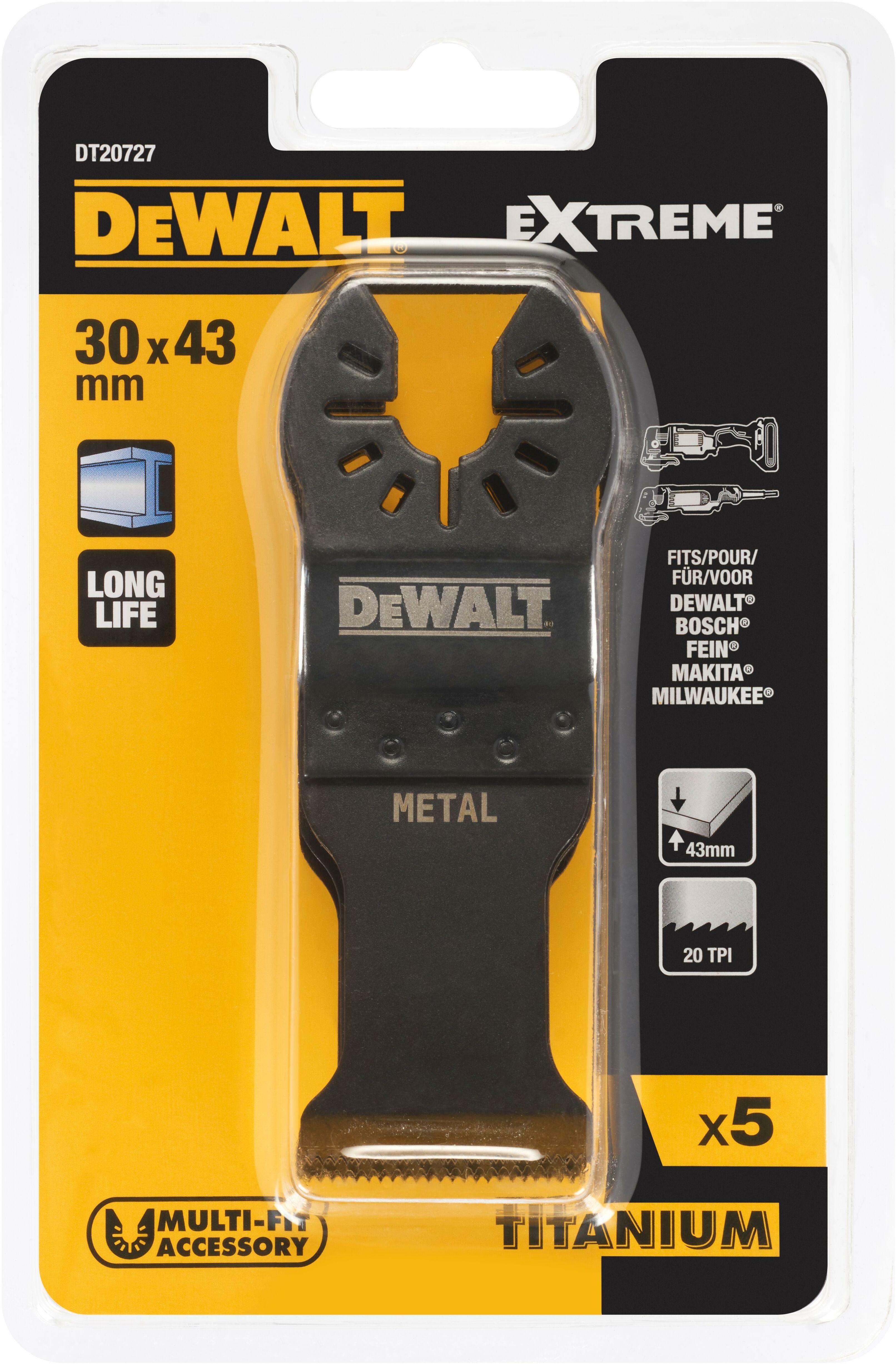 DEWALT DT20727-QZ titanium plunge-cut saw blade Metal 43 x 31 mm (5 pcs ...