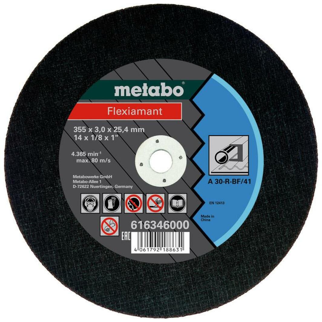 METABO 616346000 cut-off wheel for steel flexiamant 355x3,0x25,4, TF 41 ...