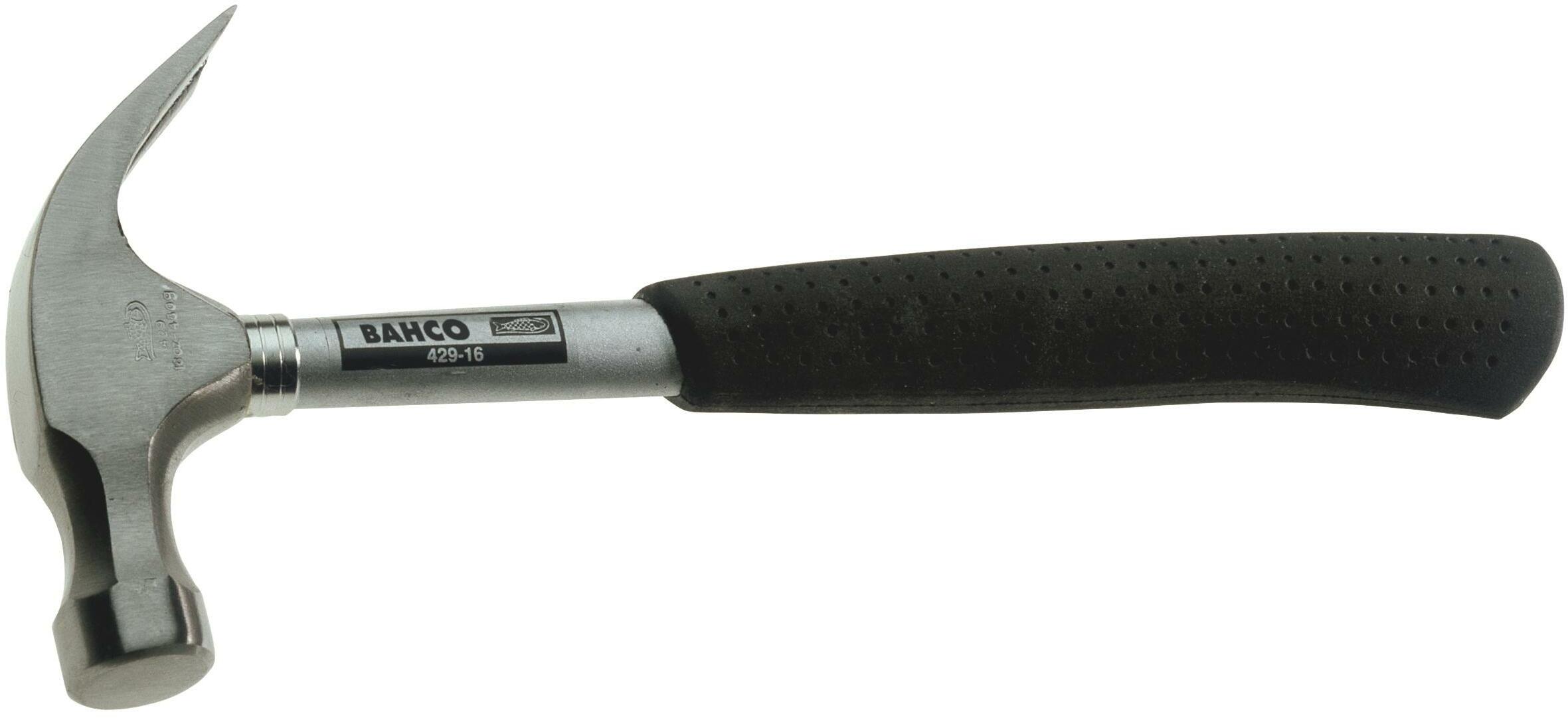 BAHCO 429-13 claw hammer with rubber grip and tubular steel shaft, 370 ...