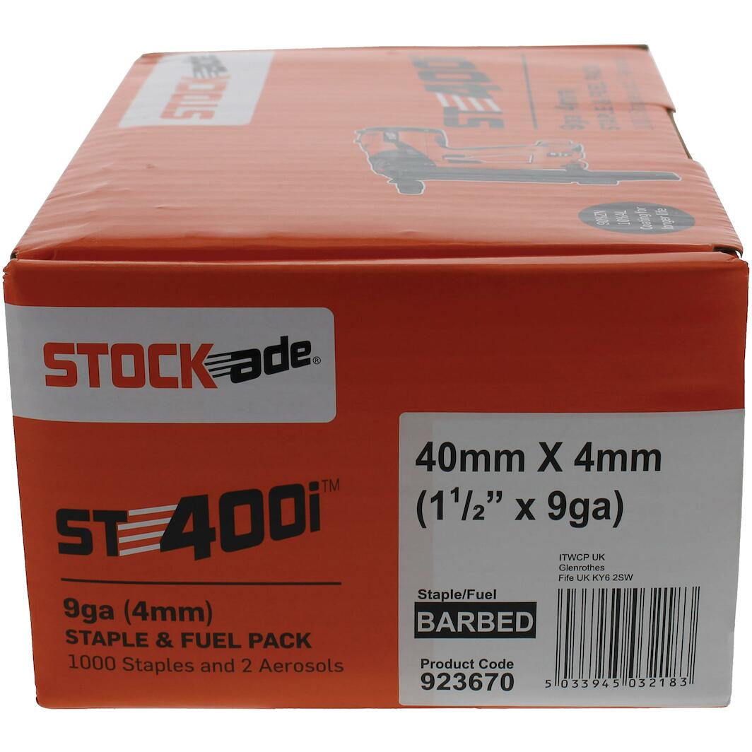 STOCKADE 923670 staples staples 40x4mm for ST400i (1000 pcs) + 2 gas ...