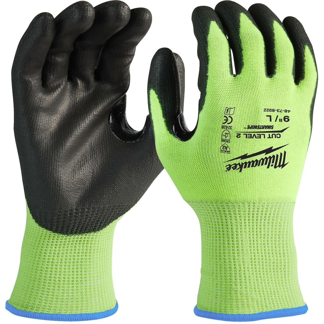 MILWAUKEE Smartswipe Hi-Vis Cut B work gloves yellow/black cut class 2 ...