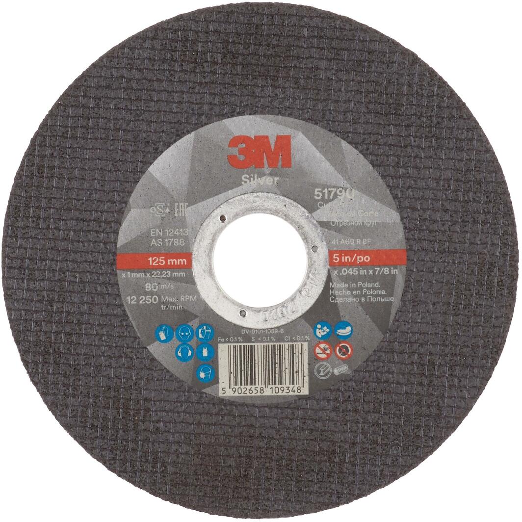 3M 51790 Silver cut-off wheel, T41, 125 mm x 1 mm x 22.23 mm ...
