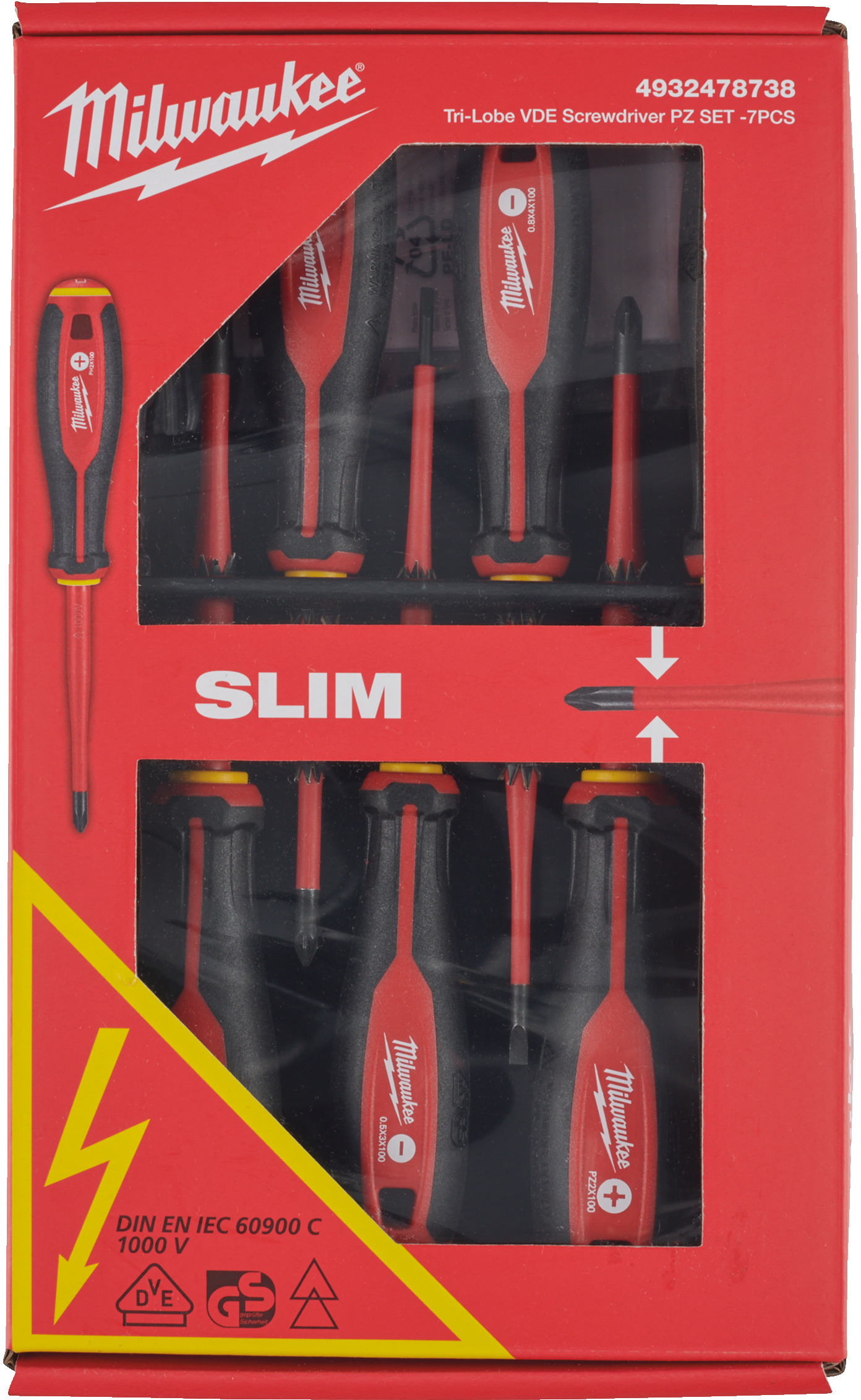 MILWAUKEE 4932478738 Tri-Lobe VDE screwdriver set PZ 7-piece | Klium