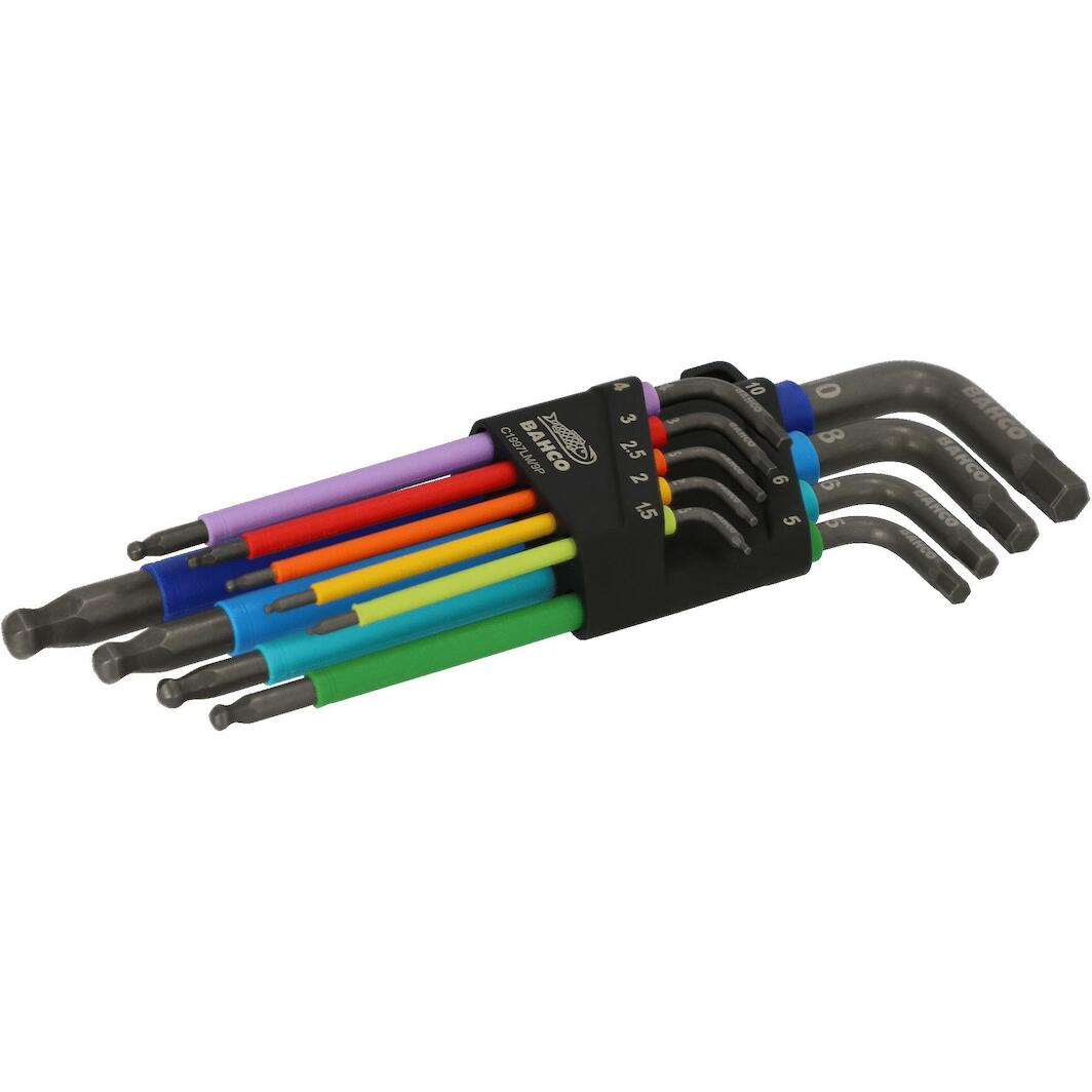 BAHCO C1997LM/9P spanner set hexagonal long phosphated coloured metric ...