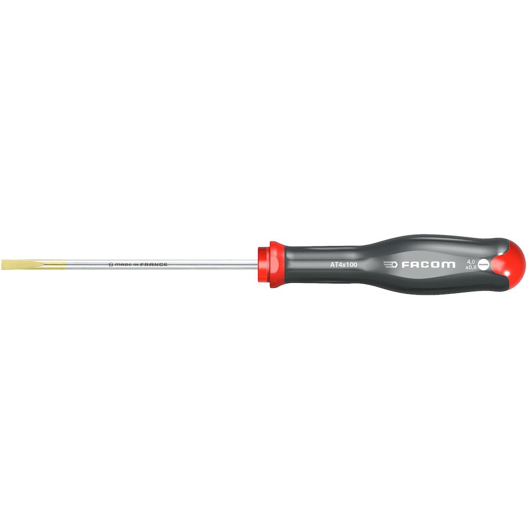 FACOM AT4X100 ProTwist slotted screwdriver with milled blade 4 x 100 mm | Klium