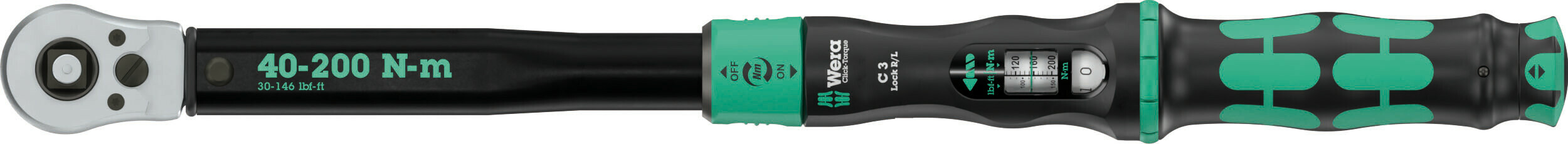 WERA Click-Torque Lock C 3 R/L torque spanner, adjustable, Torque Lock ...