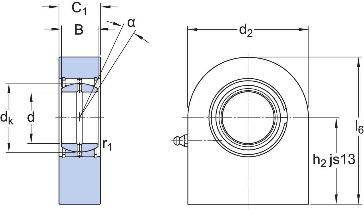 SKF SCF 30 ES rod head with welding neck 30 mm | Klium