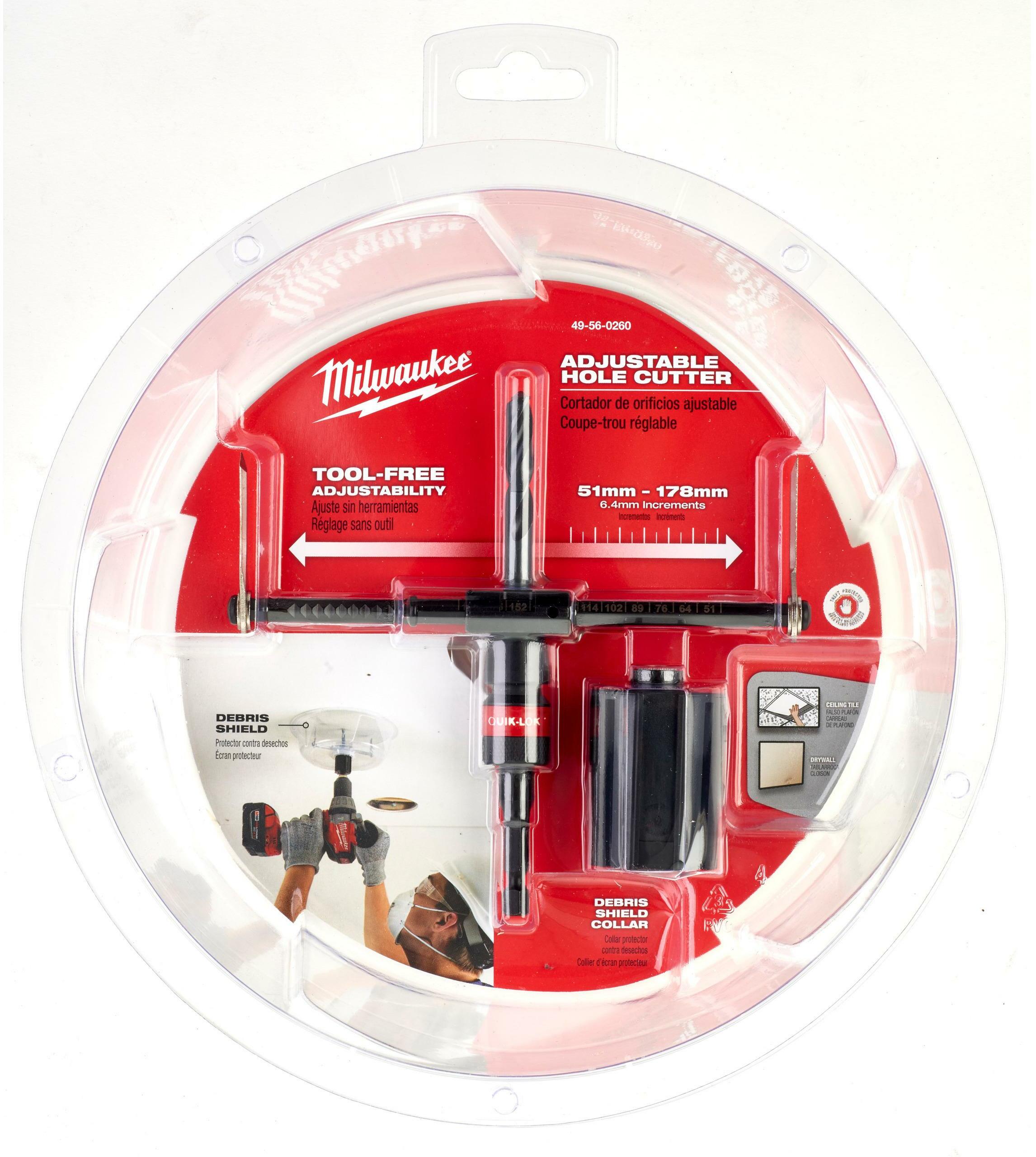 MILWAUKEE 49560260 Adjustable hole saw Adjustable Hole Cutter | Klium
