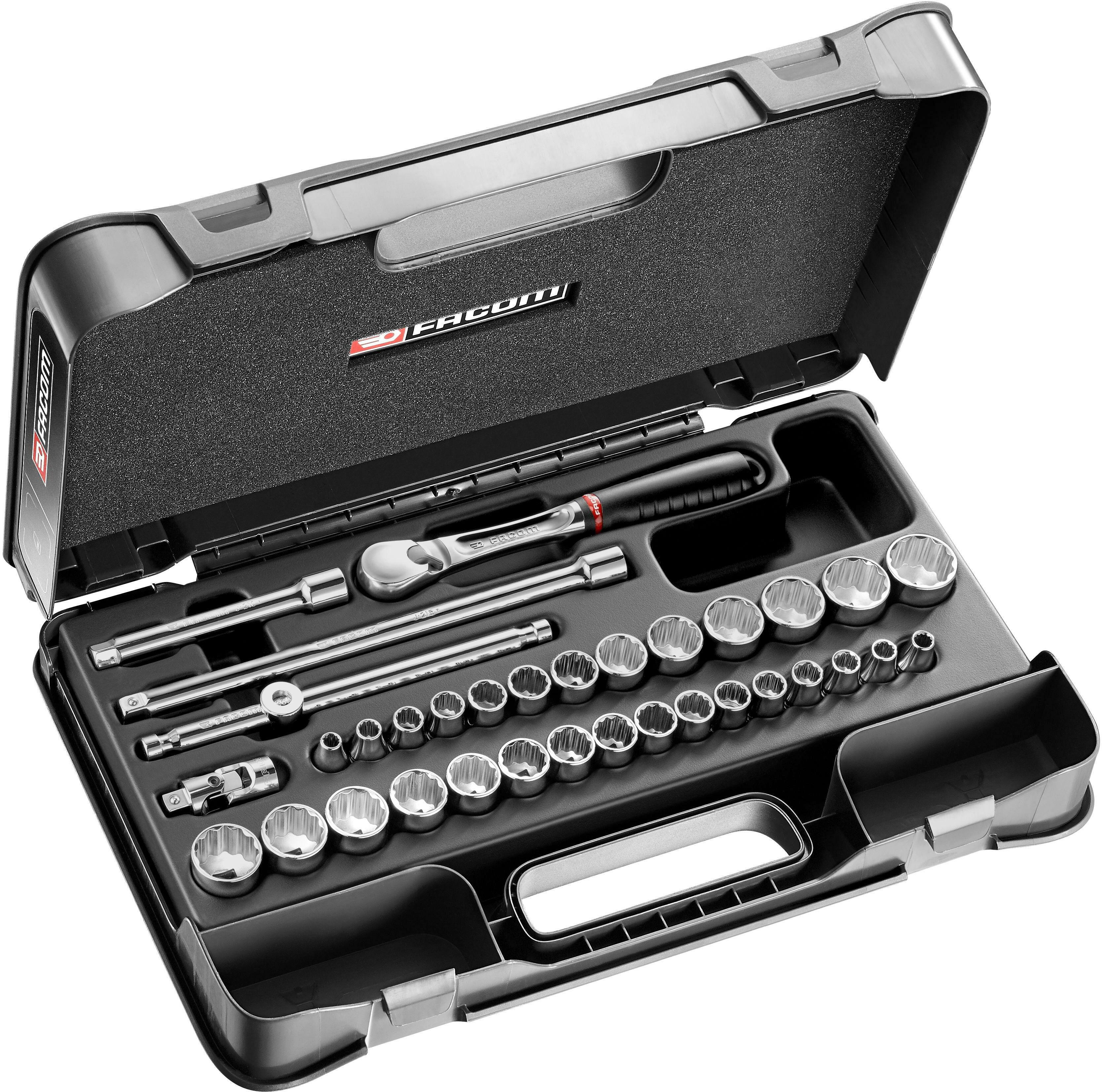 FACOM JL.430AMU Case 12-sided sockets 3/8, metric sizes and inches - 34 pieces - JL.161 | Klium