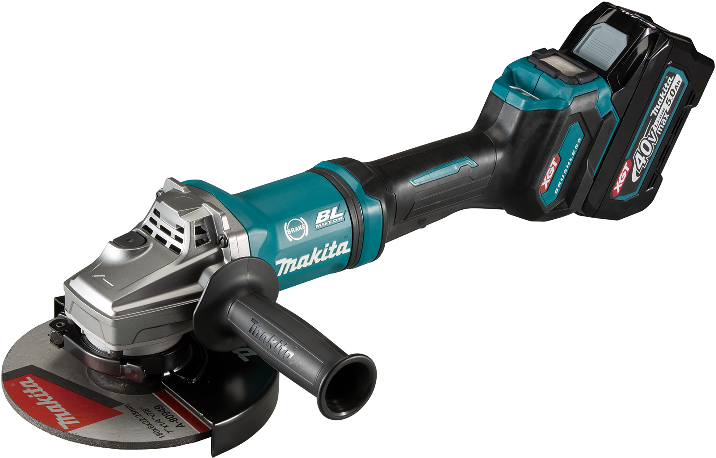 MAKITA GA037GT201 40Vmax XGT angle battery grinder 180mm AWS in case ...