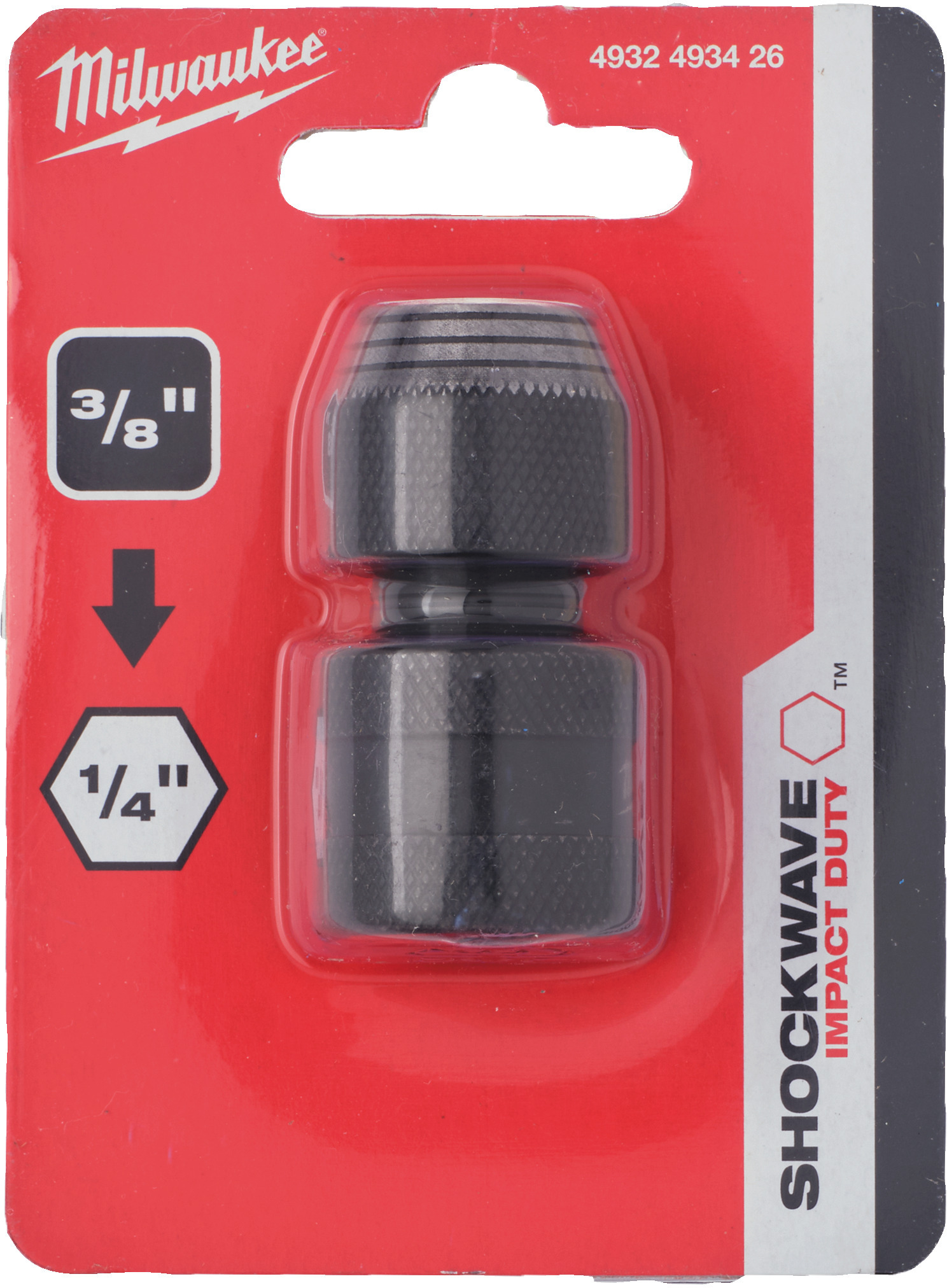 MILWAUKEE 4932493426 reducer adapter from 3/8" square to 1/4" hexagon ...