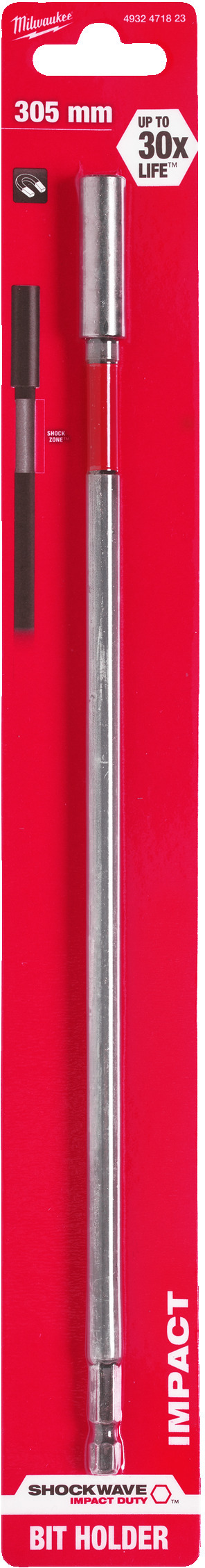 MILWAUKEE 4932471823 SHOCKWAVE IMPACT DUTY magnetic bit holder 305mm ...