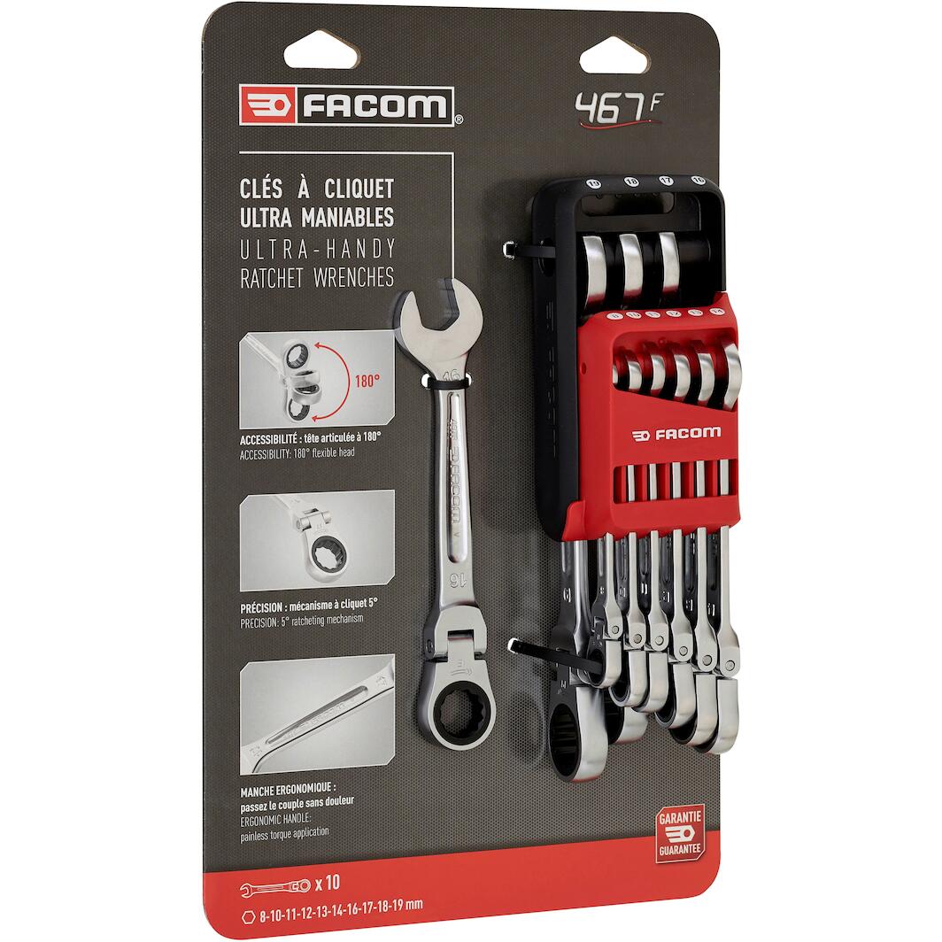 FACOM 467BF.JP10PB hinged non-slip socket wrench set metric in holder ...