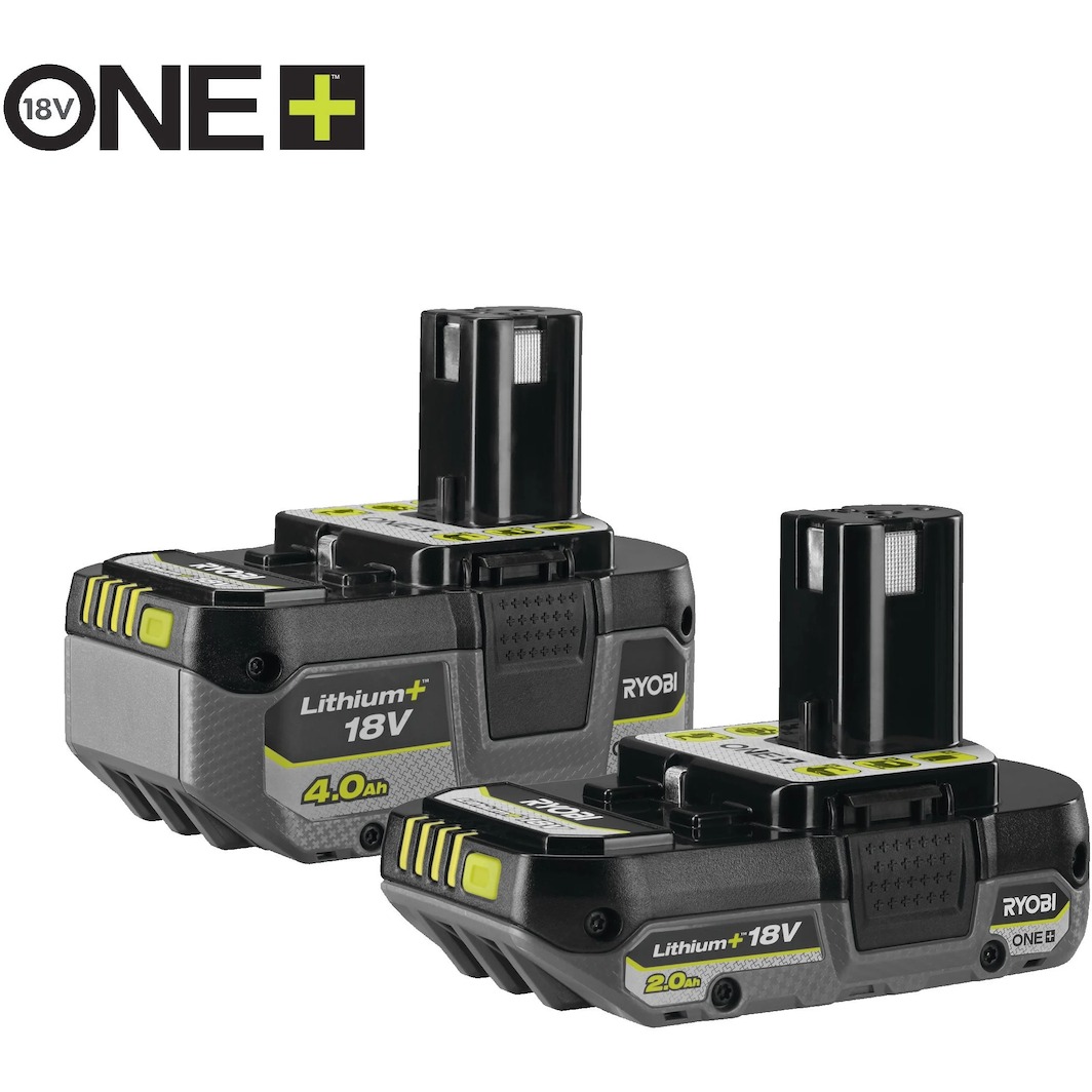 RYOBI RB18242X 18V ONE+ Lithium+ battery set 2-piece (1x 2.0 Ah + 1x 4. ...