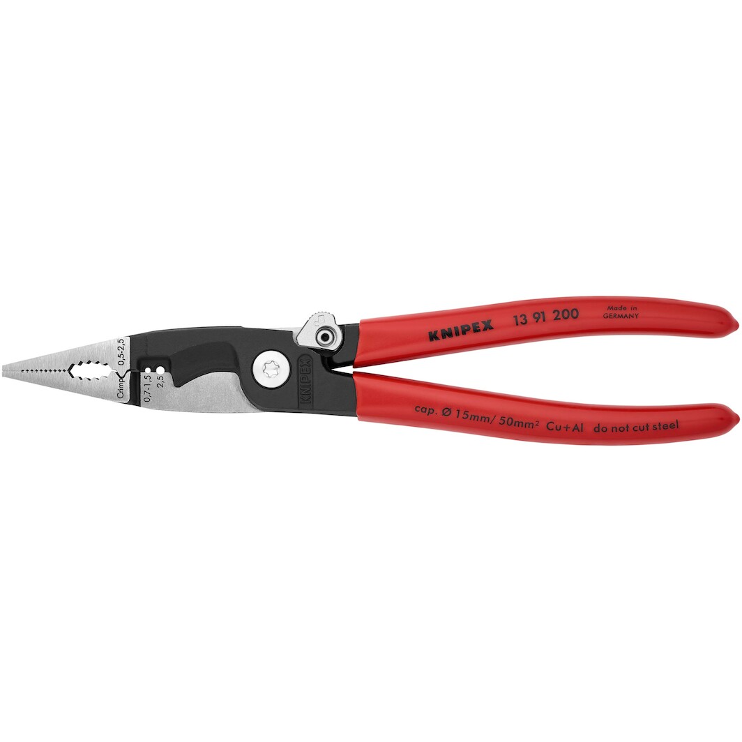 KNIPEX 13 91 200 Electrical installation pliers plastic-coated black ...