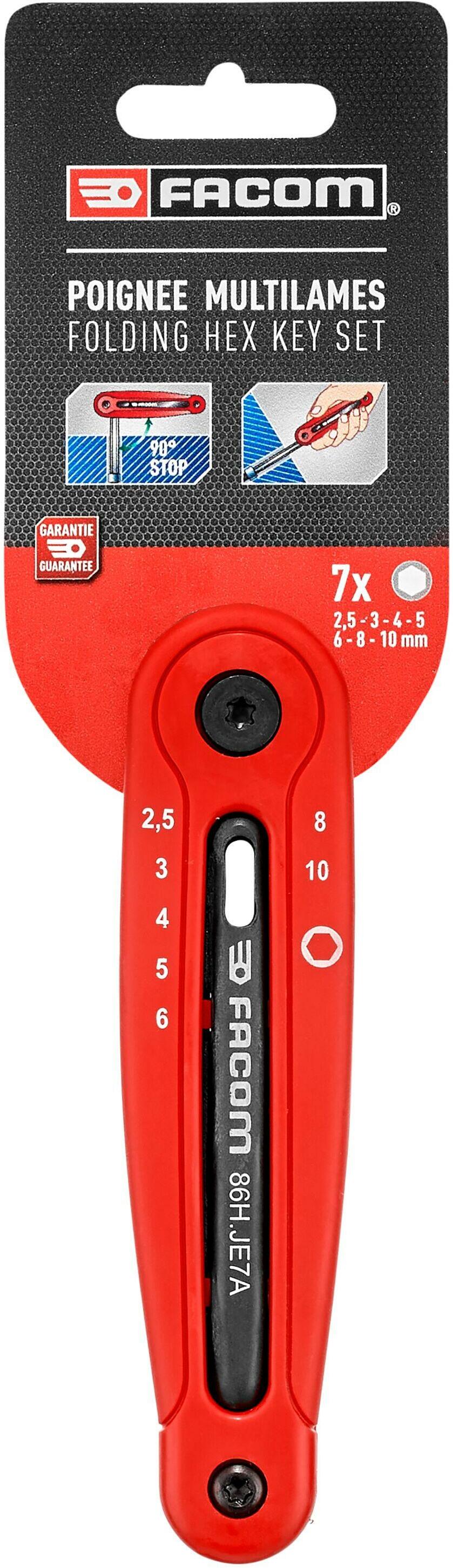 FACOM 86H.JE7APB hexagon Allen wrench set collapsible 2.5-10mm 7-piece | Klium