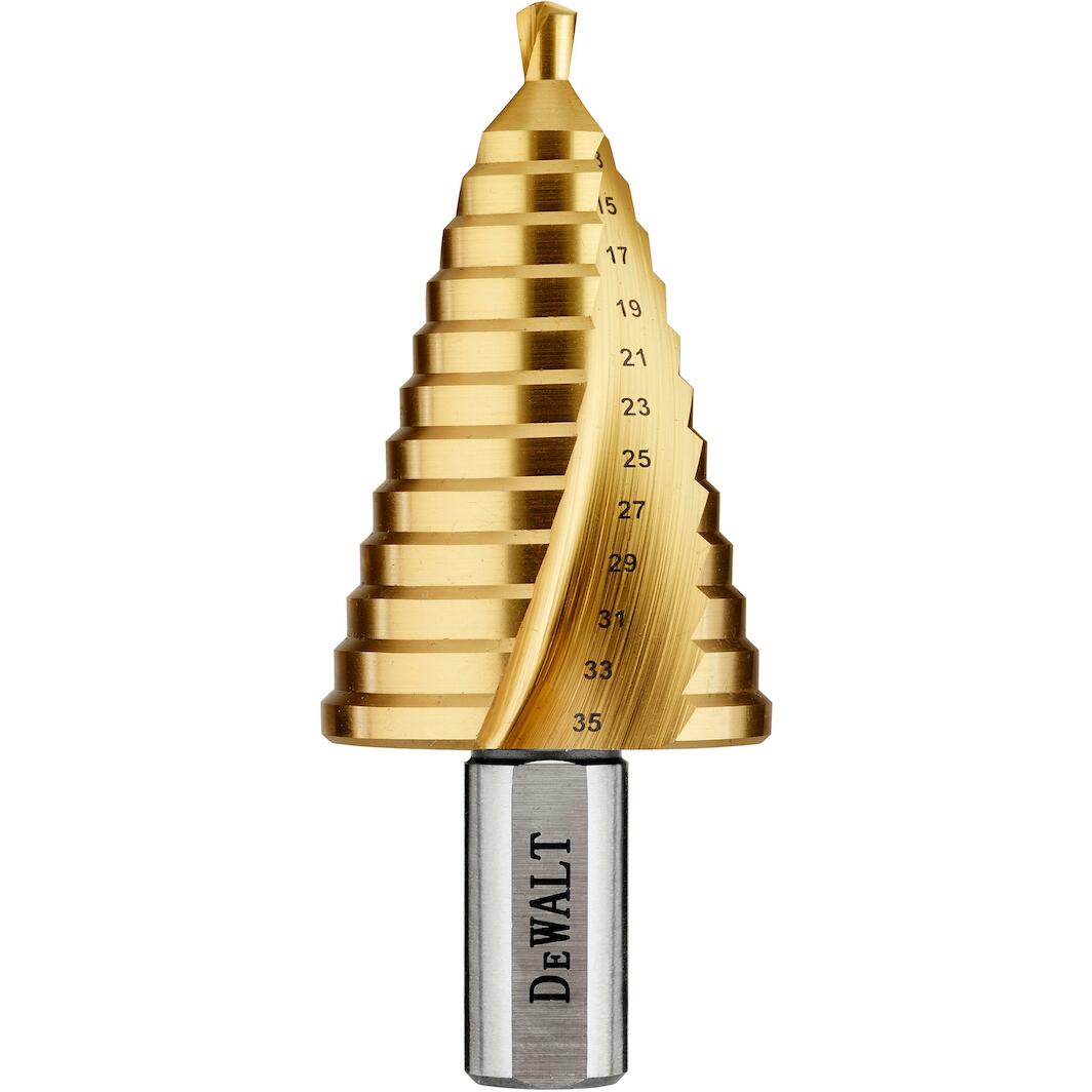 DEWALT DT90247-QZ metal step drill bit titanium 5-35mm shank connection ...