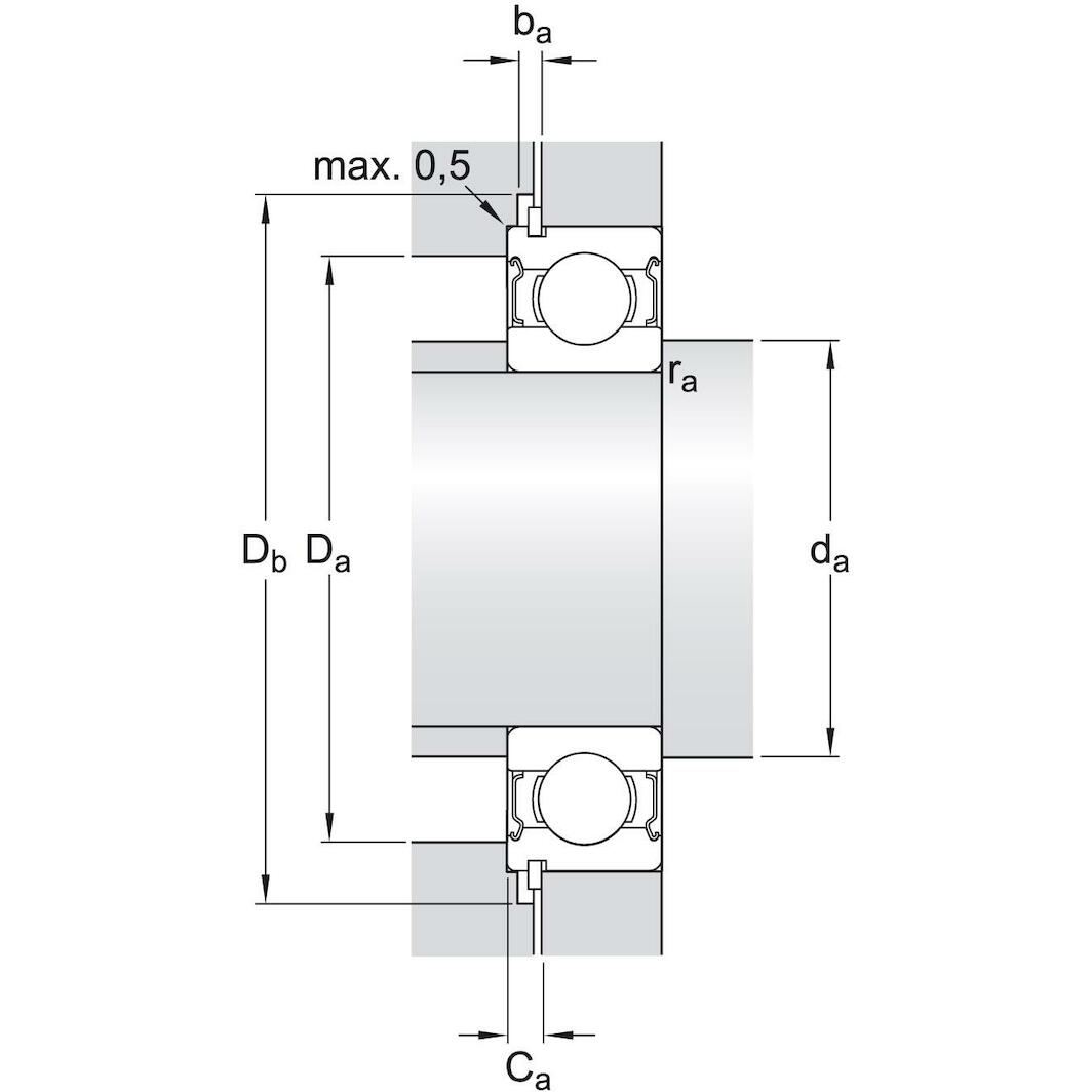 SKF 6201-2ZNR single-row groove ball bearing cylindrical 12x32x10 mm ...