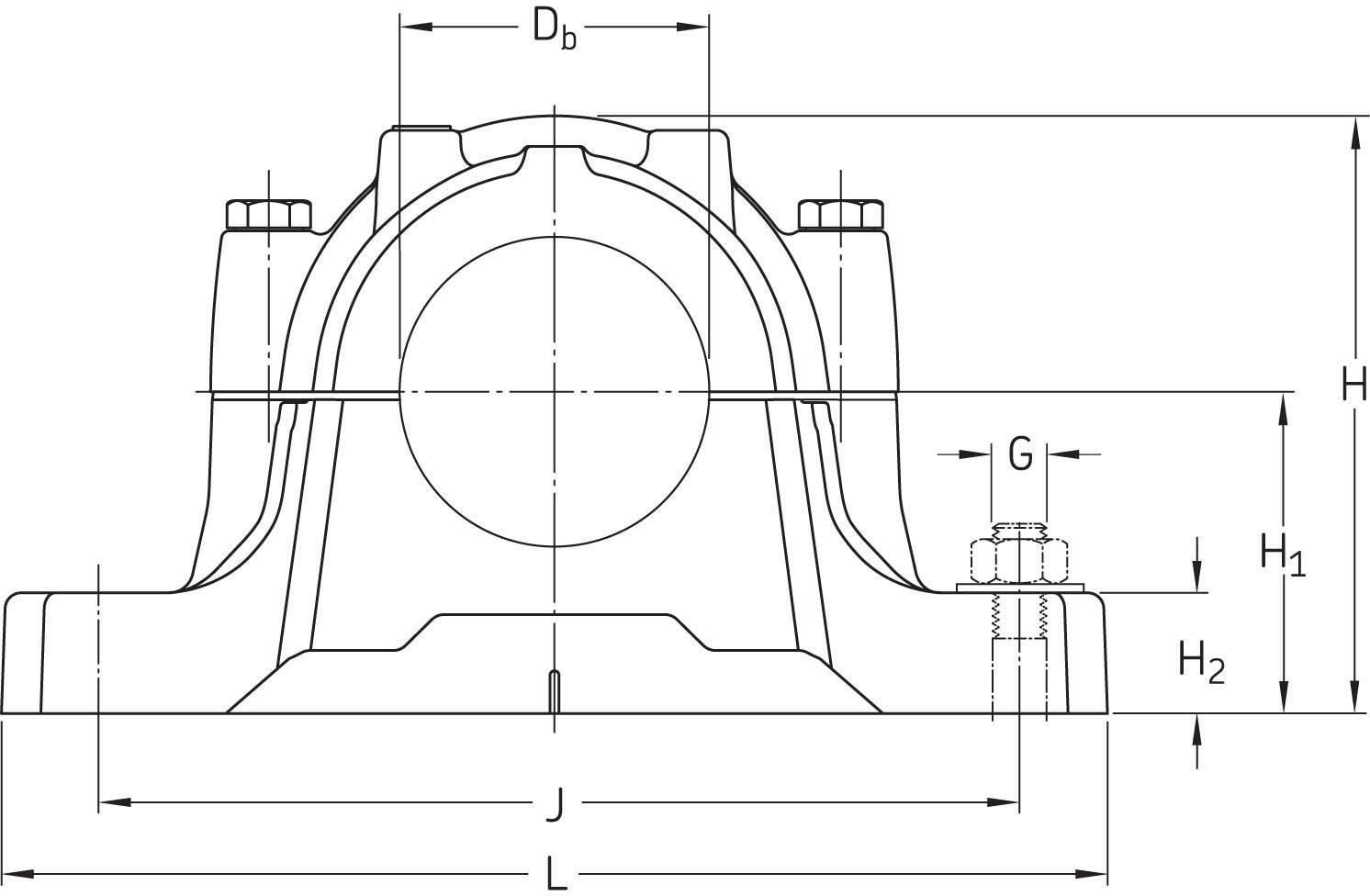 SKF SNL 508-607 standing bearing housing cast iron two-piece 80 mm | Klium