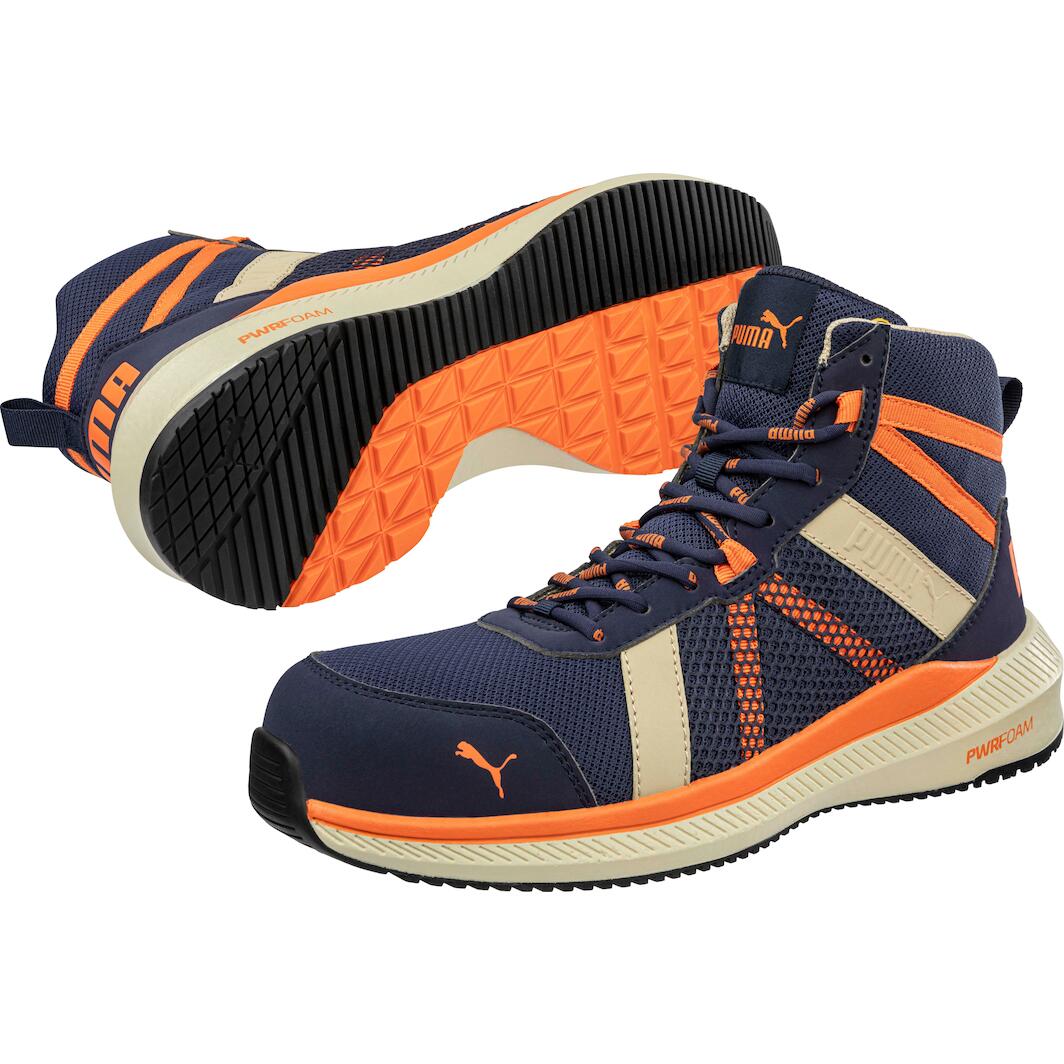 PUMA RIVAL ESD S1PS safety shoe high (blue/orange) - 900 13258 3521-48 ...