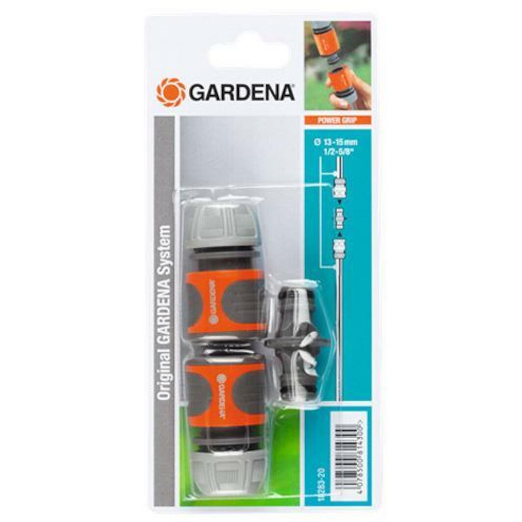 GARDENA 18283-20 coupling set for extending a 13 mm (1/2") & 15 mm (5/8 ...