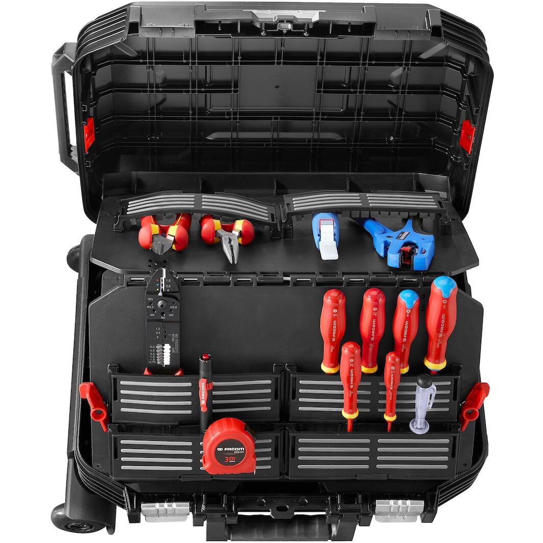 FACOM BV.R30CM2PB electrician's tool set in wheeled case 15-piece | Klium