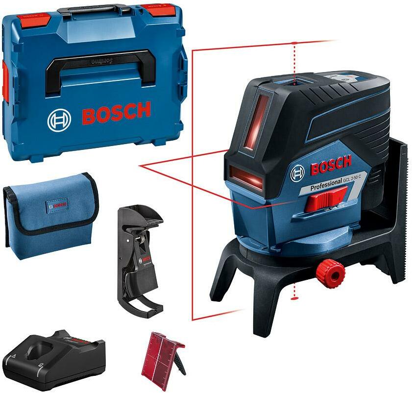BOSCH GCL 2-50 C cordless combi laser red in L-Boxx 136 (1x 2.0Ah ...