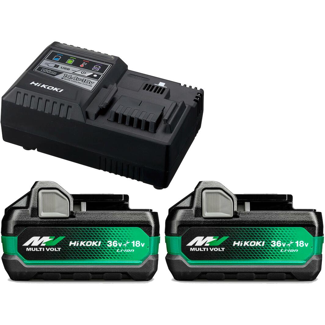 HIKOKI UC18YSL3WJZ battery charging kit (2x MultiVolt 18V 8Ah / 36V 4Ah ...