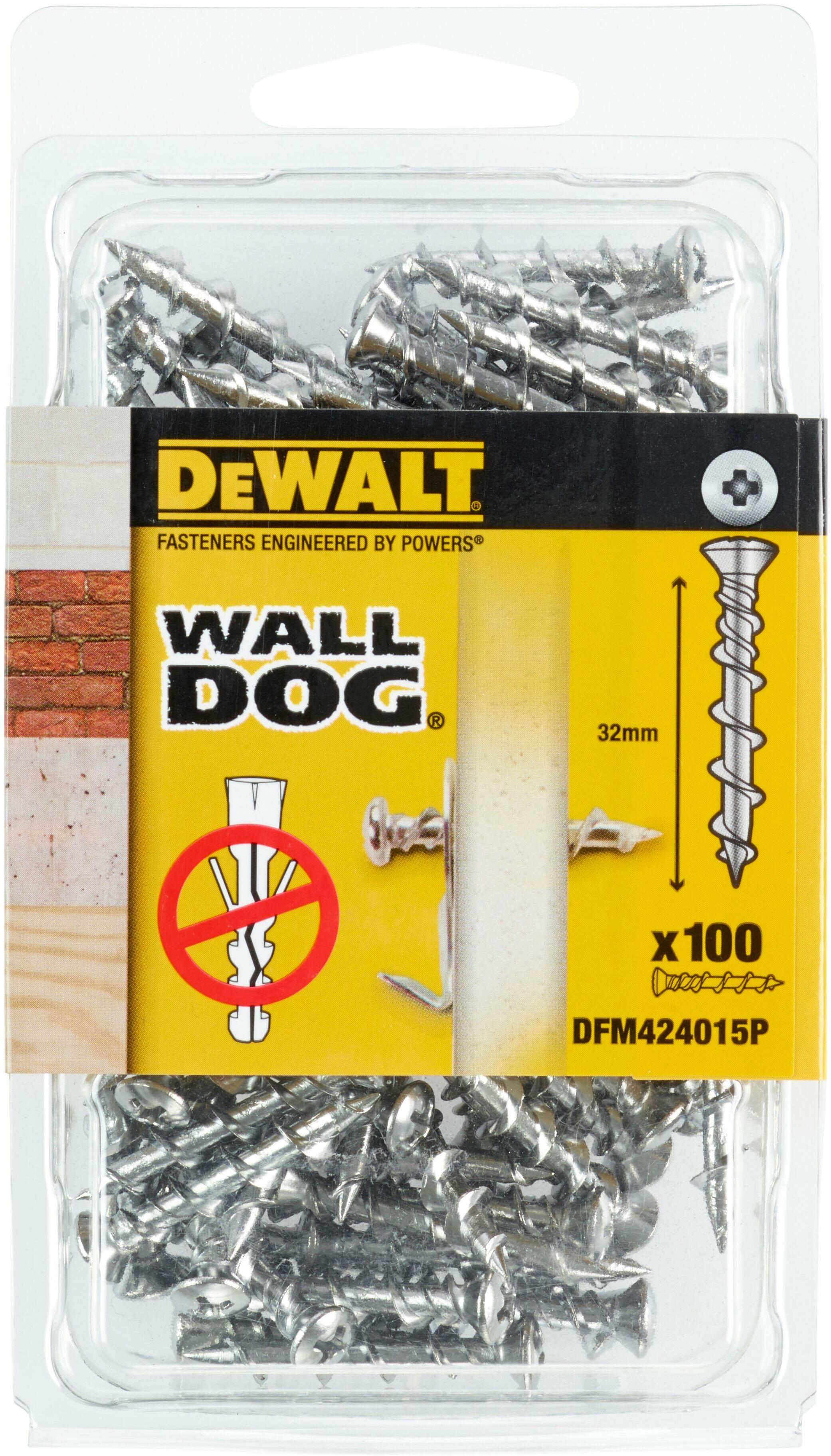 DEWALT DFM424015P WALLDOG countersunk head screw anchor chrome 8x32mm ...