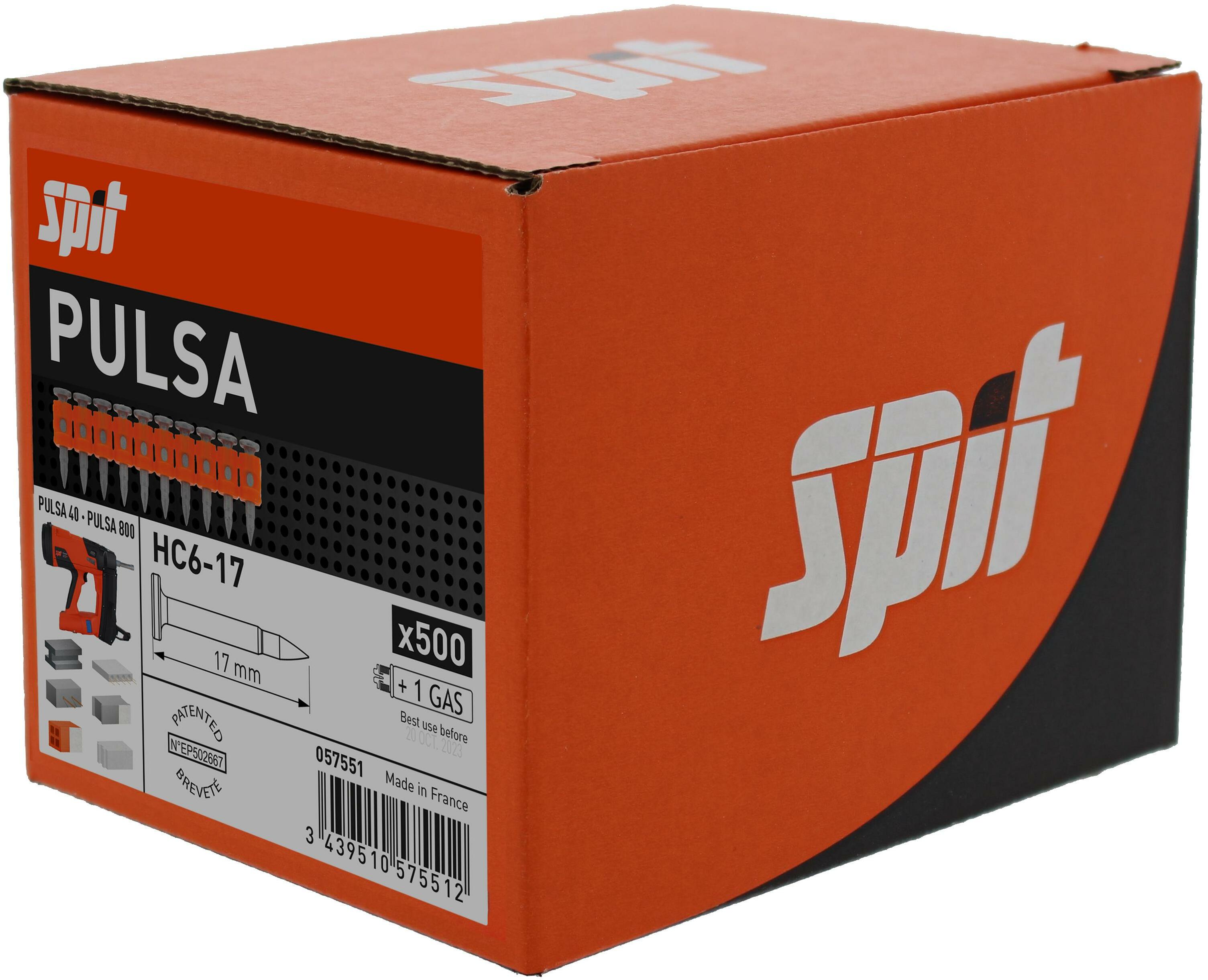 SPIT 057551 PULSA HC 6/17 nail + gas cartridge P800 | Klium.com