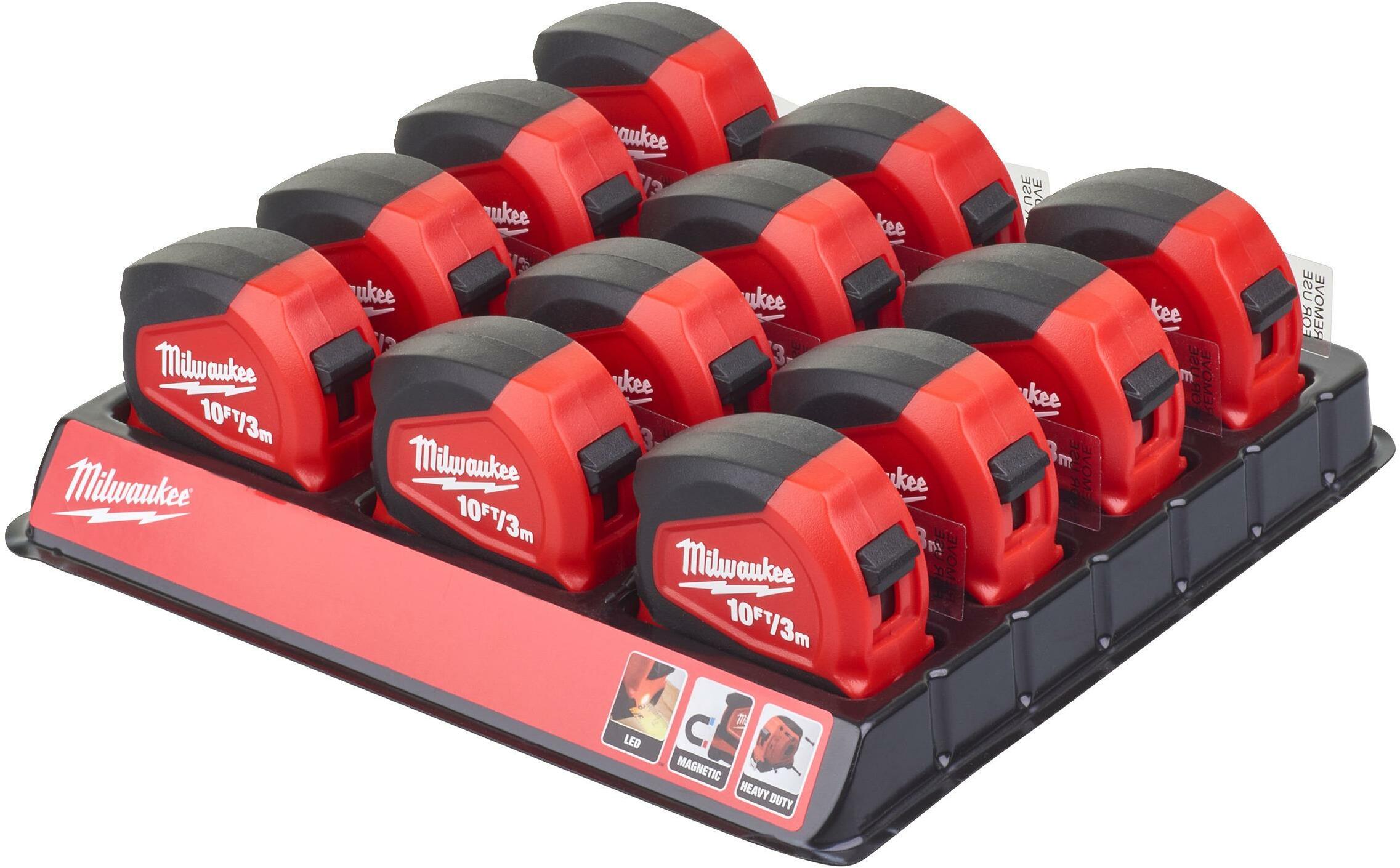 MILWAUKEE 48226602 tape measure with LED light 3m/10ft (16 mm) | Klium