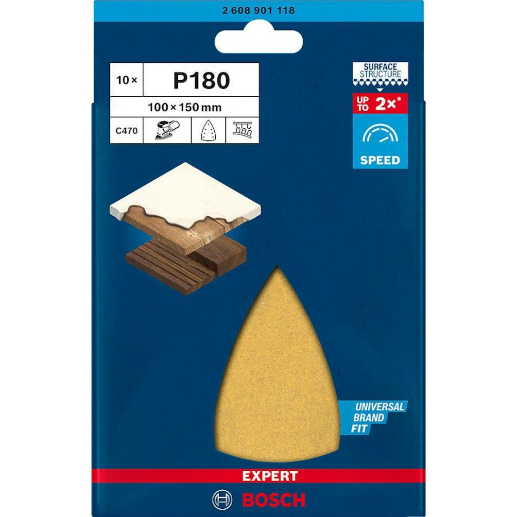 BOSCH 2608901118 Expert sanding sheet C470 Best for Wood and Paint, 100 ...