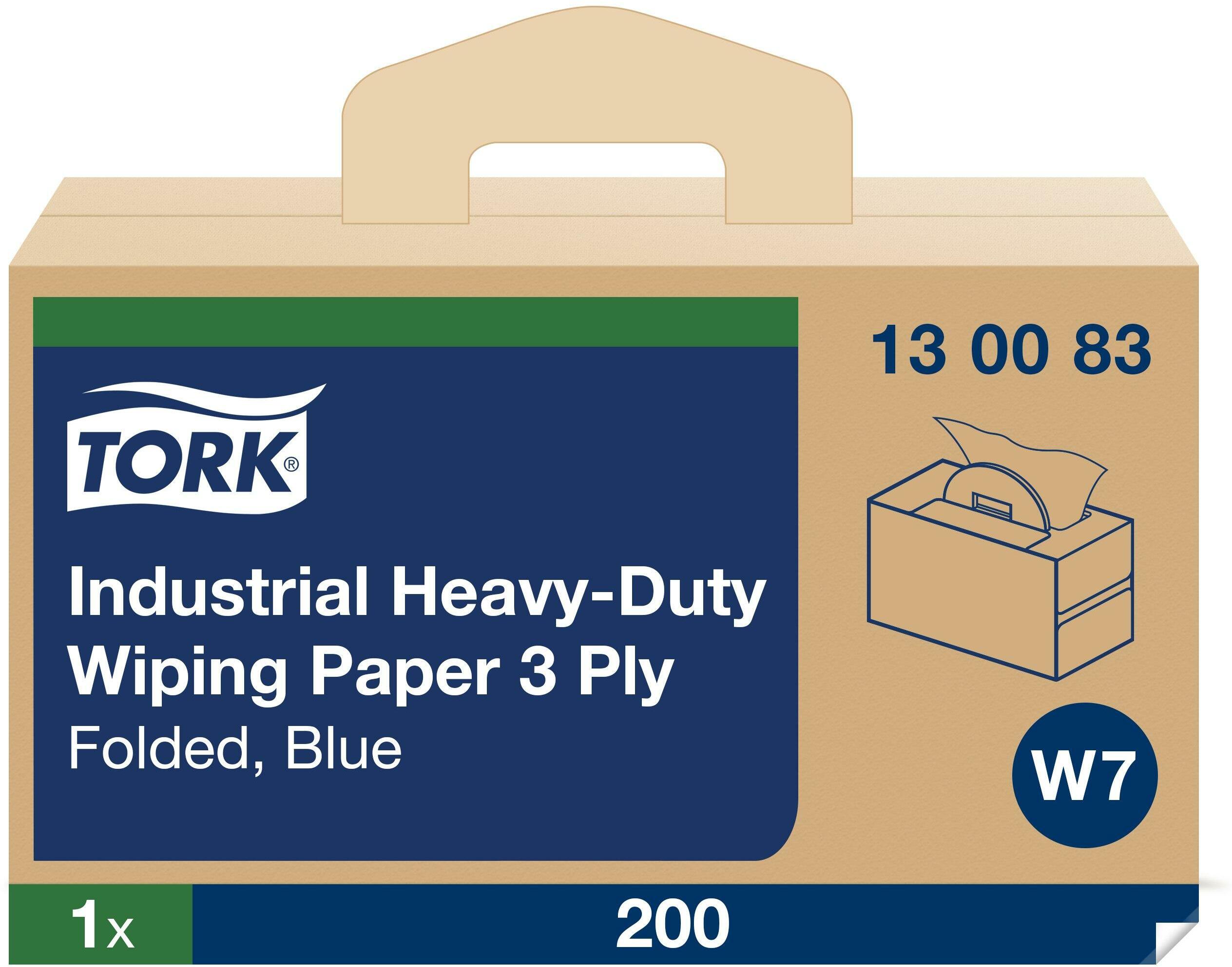 TORK 130083 industrial heavy-duty folded wiping paper 3-ply 32x38,5cm ...