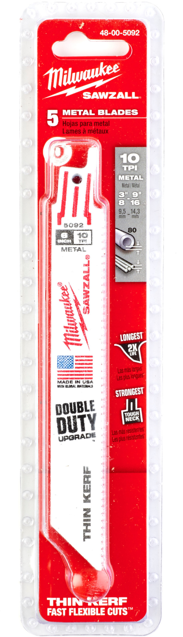 MILWAUKEE 48475092 reciprocating saw blade Sawzall wood/metal/plastic ...