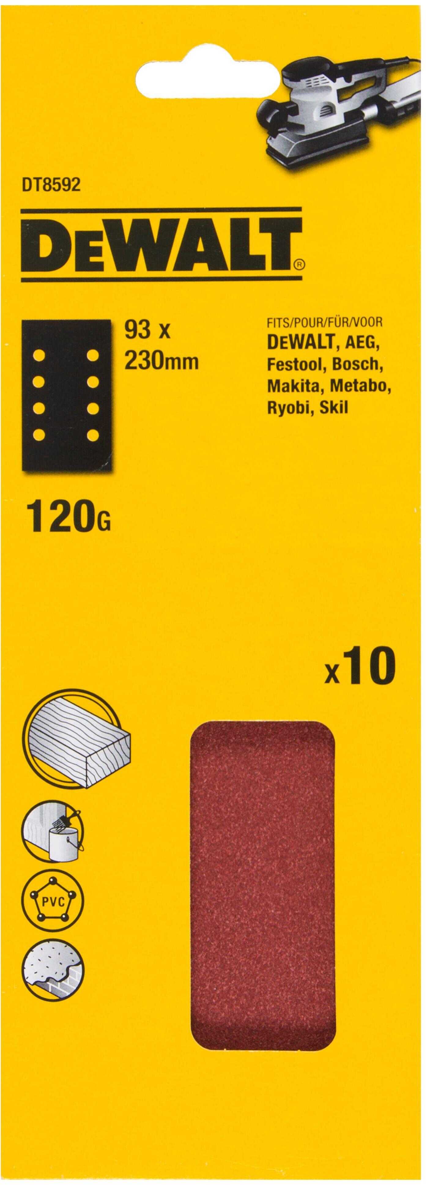 DEWALT DT8592-QZ sandpaper 1/3, 93x230mm (D26423/D26422), 8 holes ...