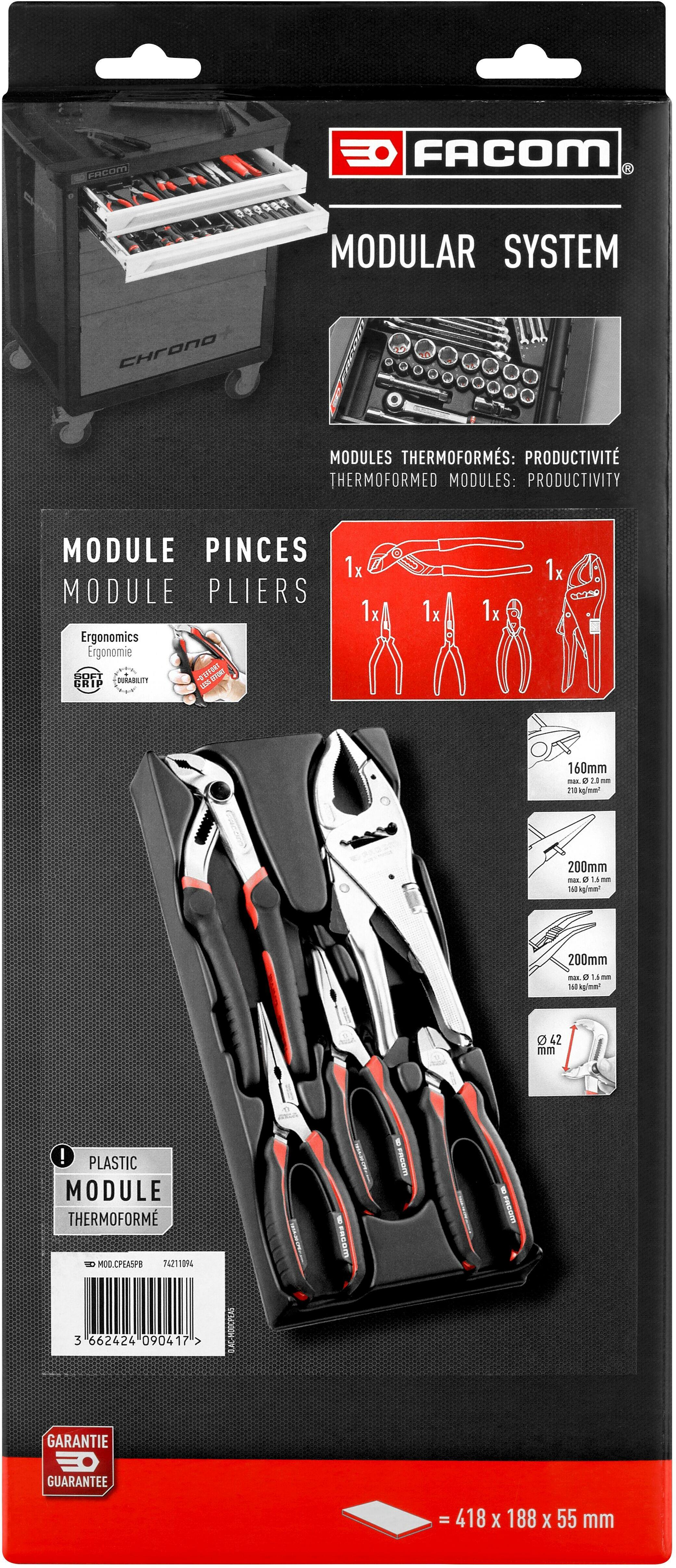 FACOM MOD.CPEA5PB universal pliers kit module 5-piece | Klium