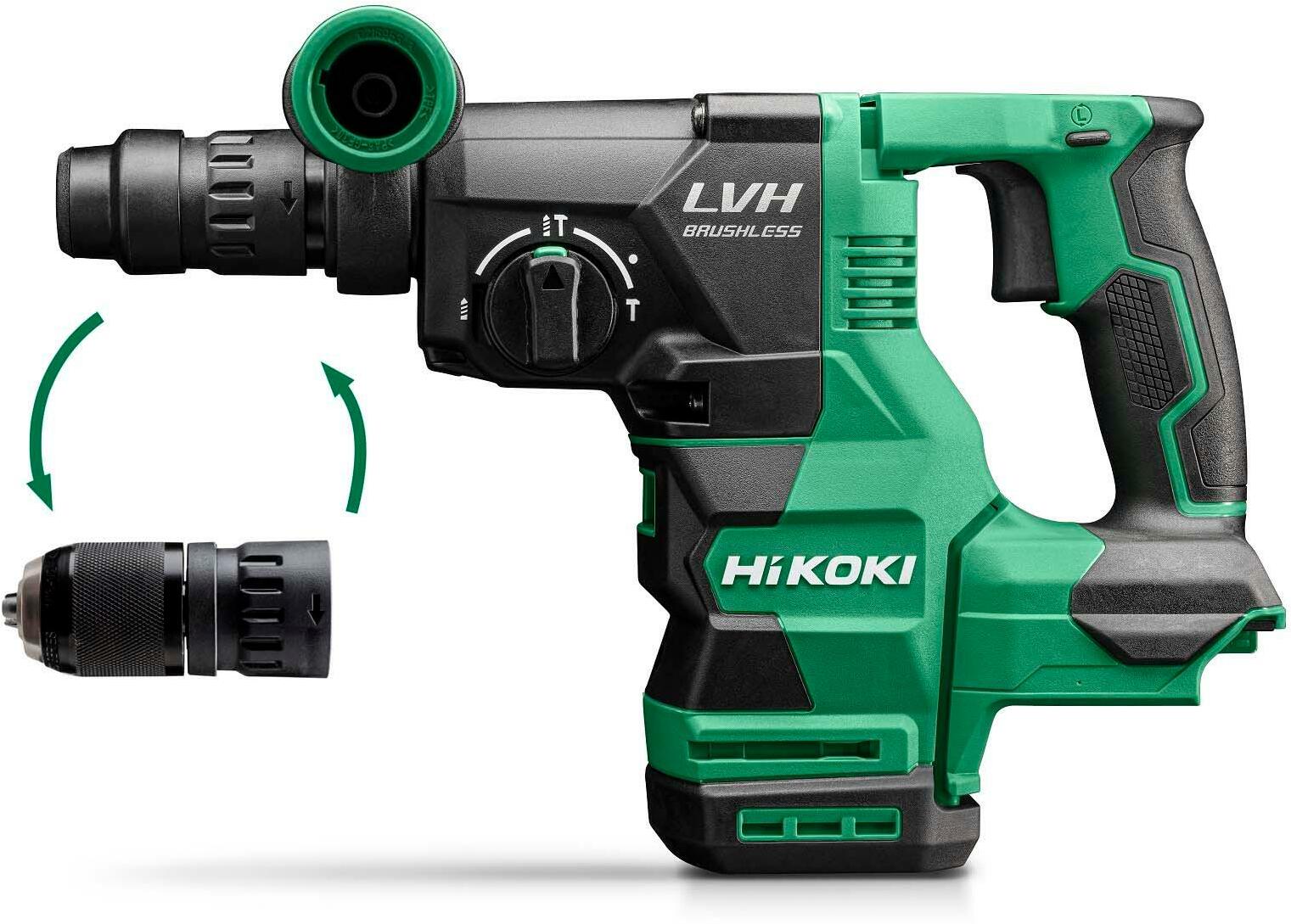 HIKOKI DH1826DCW2Z 18V cordless combi hammer SDS-Plus + interchangeable ...