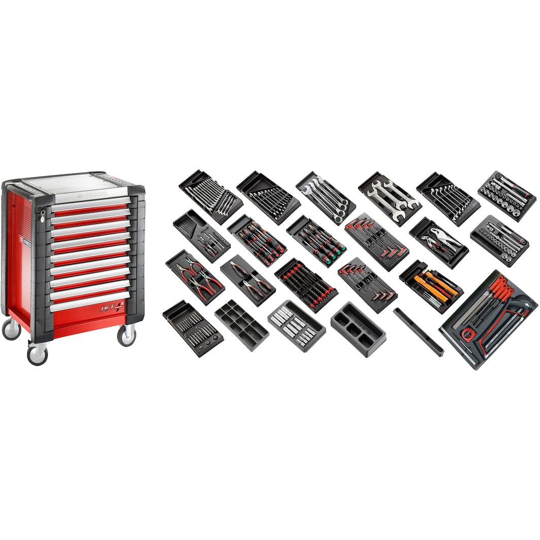 FACOM CM.230 tool trolley red with 9 drawers (8 filled) 230 pcs | Klium
