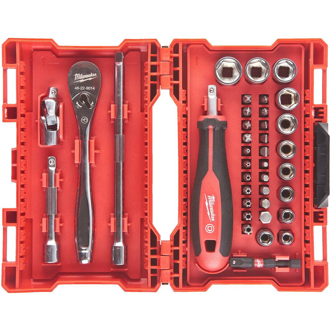 MILWAUKEE 4932479096 ratchet, drive and socket set 1/4" | Klium