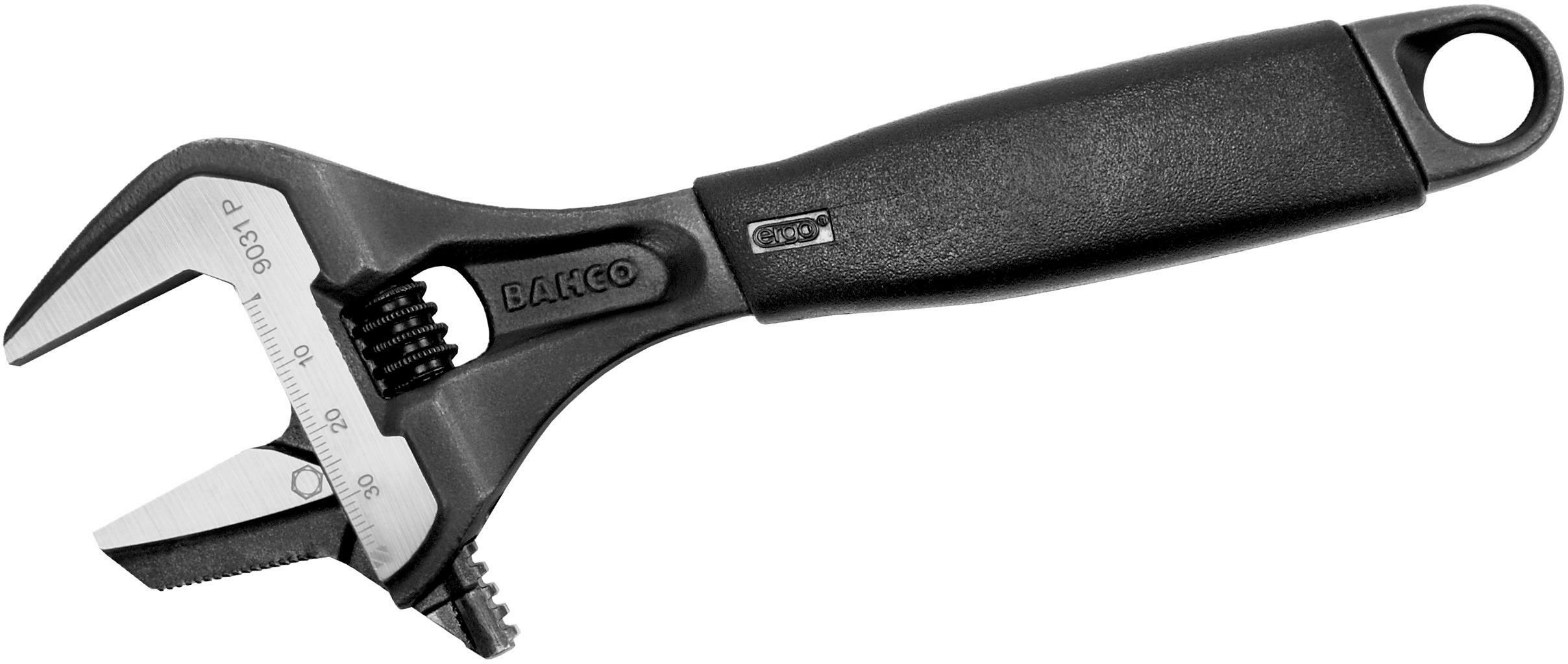 BAHCO 9031P spanner adjustable ERGO with central nut, rubber grip, phosphated with reversible ...