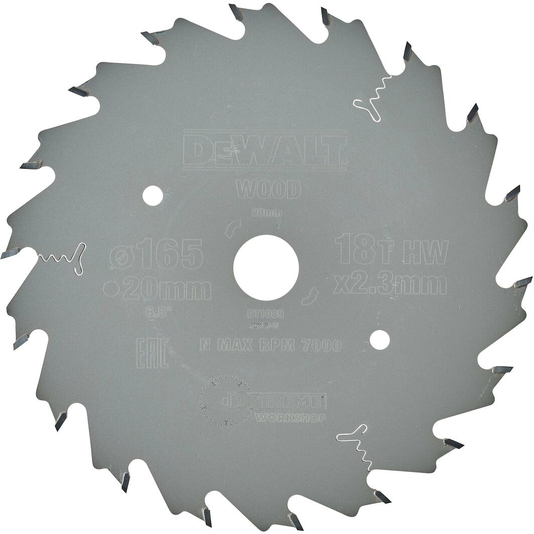 DEWALT DT1089-QZ circular saw blade 165x20x18T, reversible tooth, notch ...