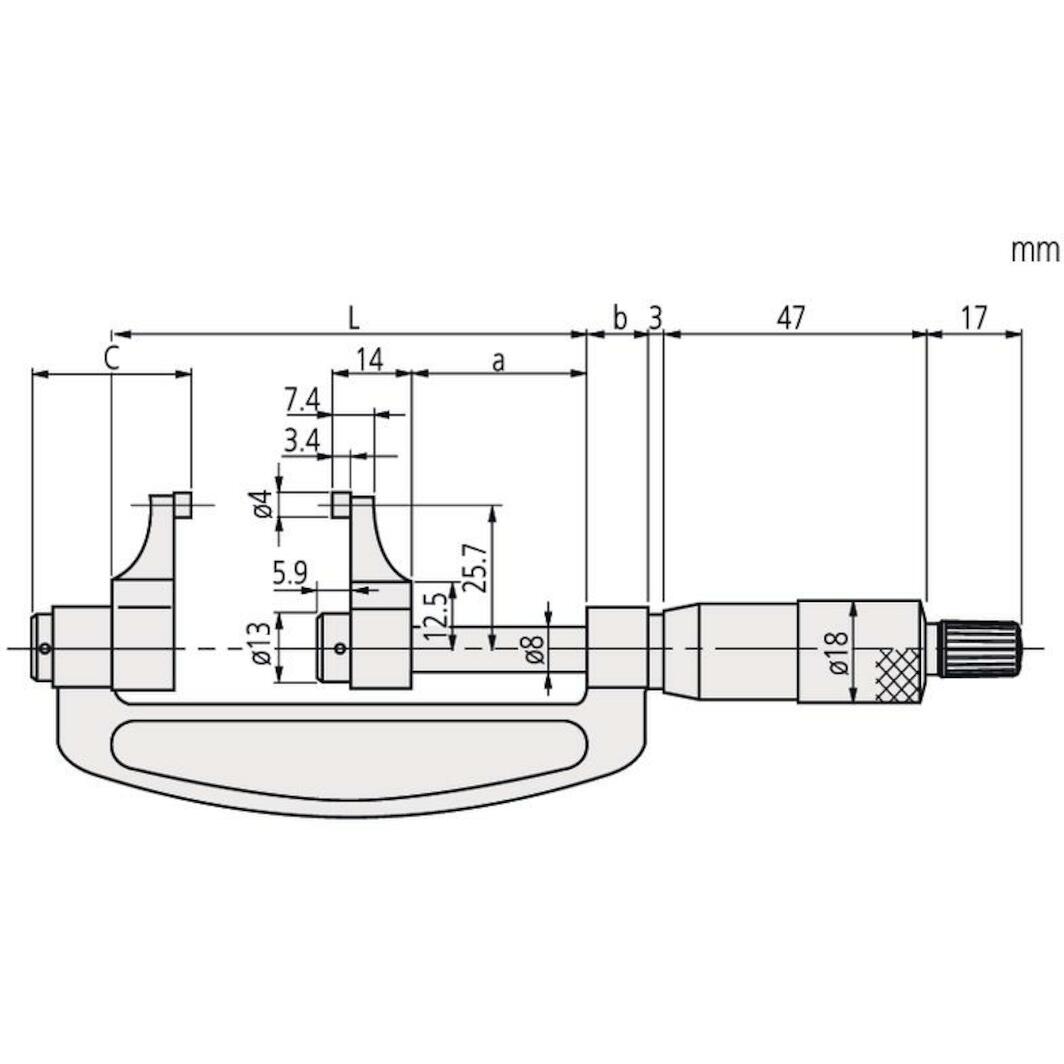 MITUTOYO 143-102 external caliper 25-50 mm with measuring jaws | Klium