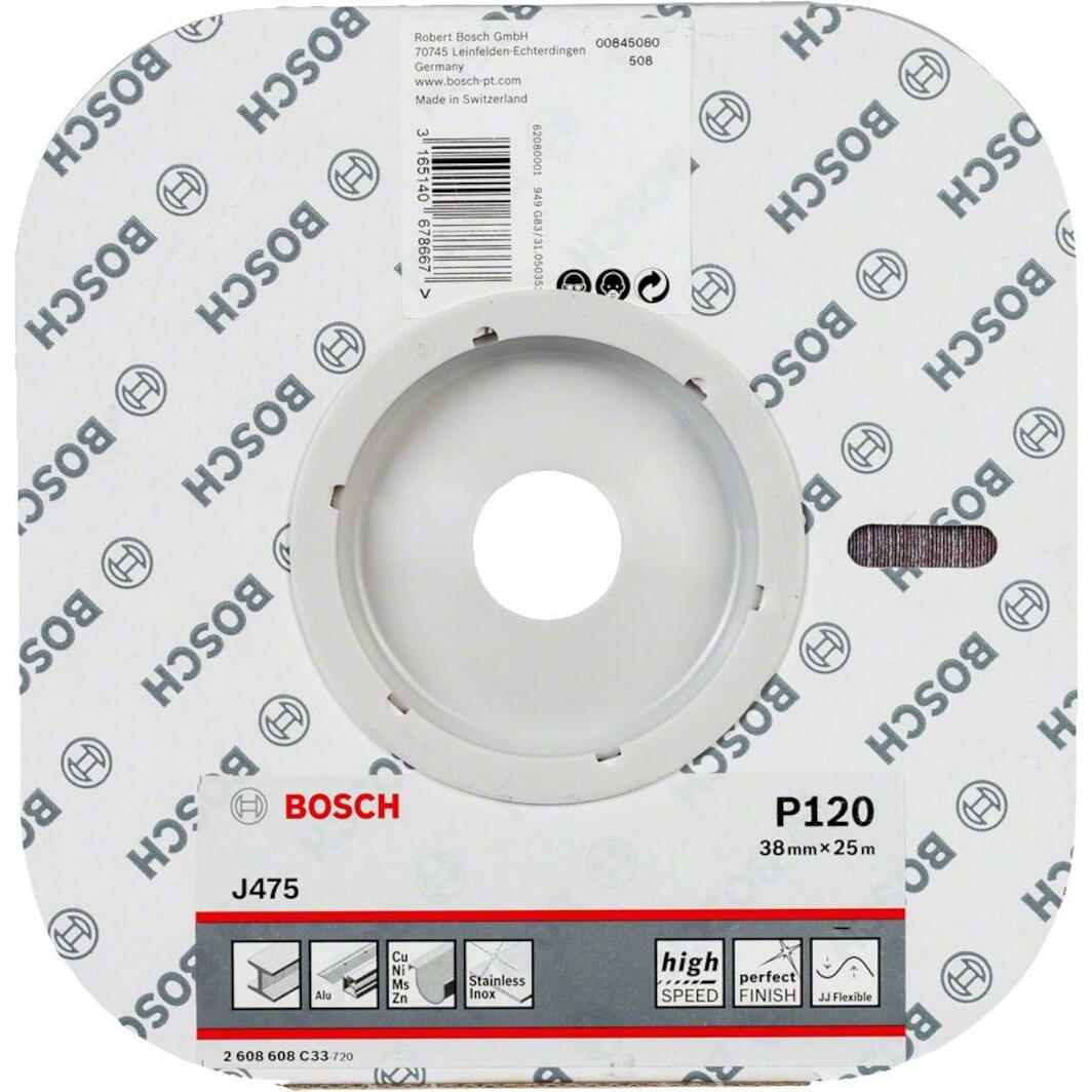 BOSCH 2608608C33 sanding roll J475 Best for Metal, 38 mm x 25 m, 120 ...