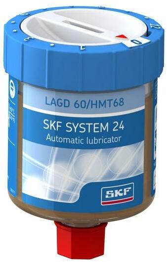 SKF LAGD 60/HMT68 gas-powered automatic single-point lubrication system with LHMT 68 mineral ...
