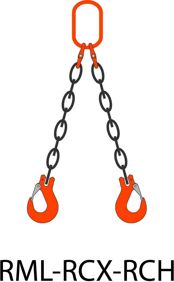 REMA 2692106-1 chain 2-jump G10 with top link RML and load hook with ...