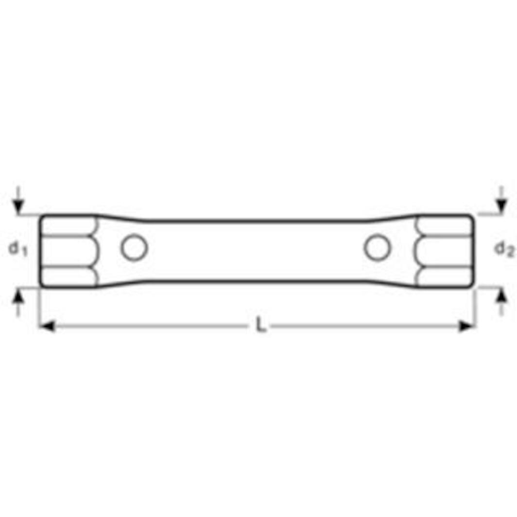 BAHCO 1936M-20-22 pipe spanner chrome-plated, length 162 mm, 20 mm x 22 mm