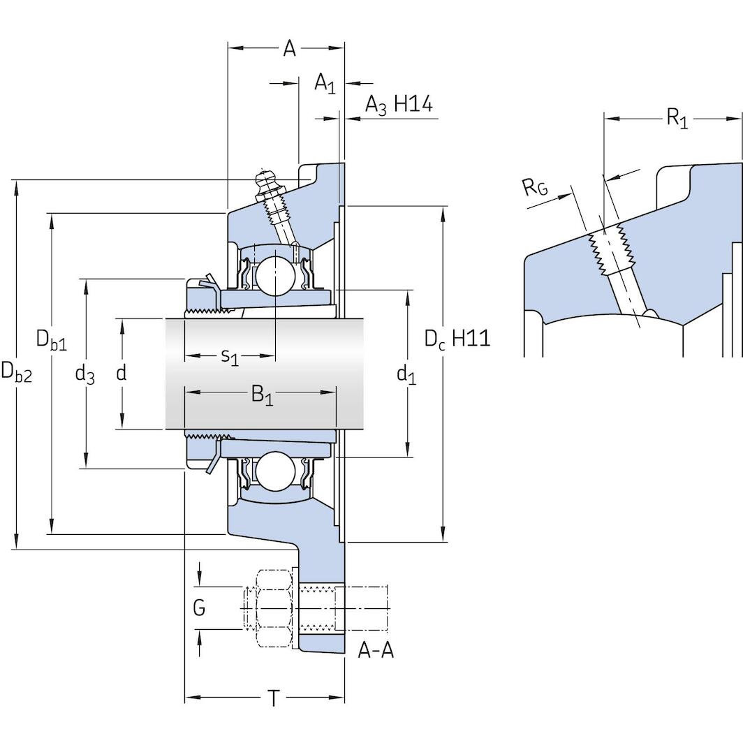 SKF FYJ 35 KF Y ball bearing unit with flange square, d 30 mm, A 34 mm, J 92 mm | Klium