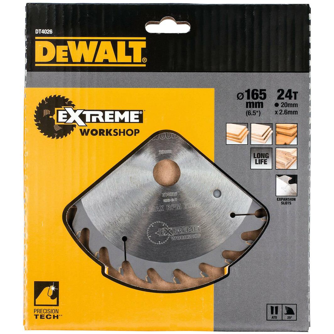 DEWALT DT4026-QZ circular saw blade 165x20x24T, reversible tooth ...