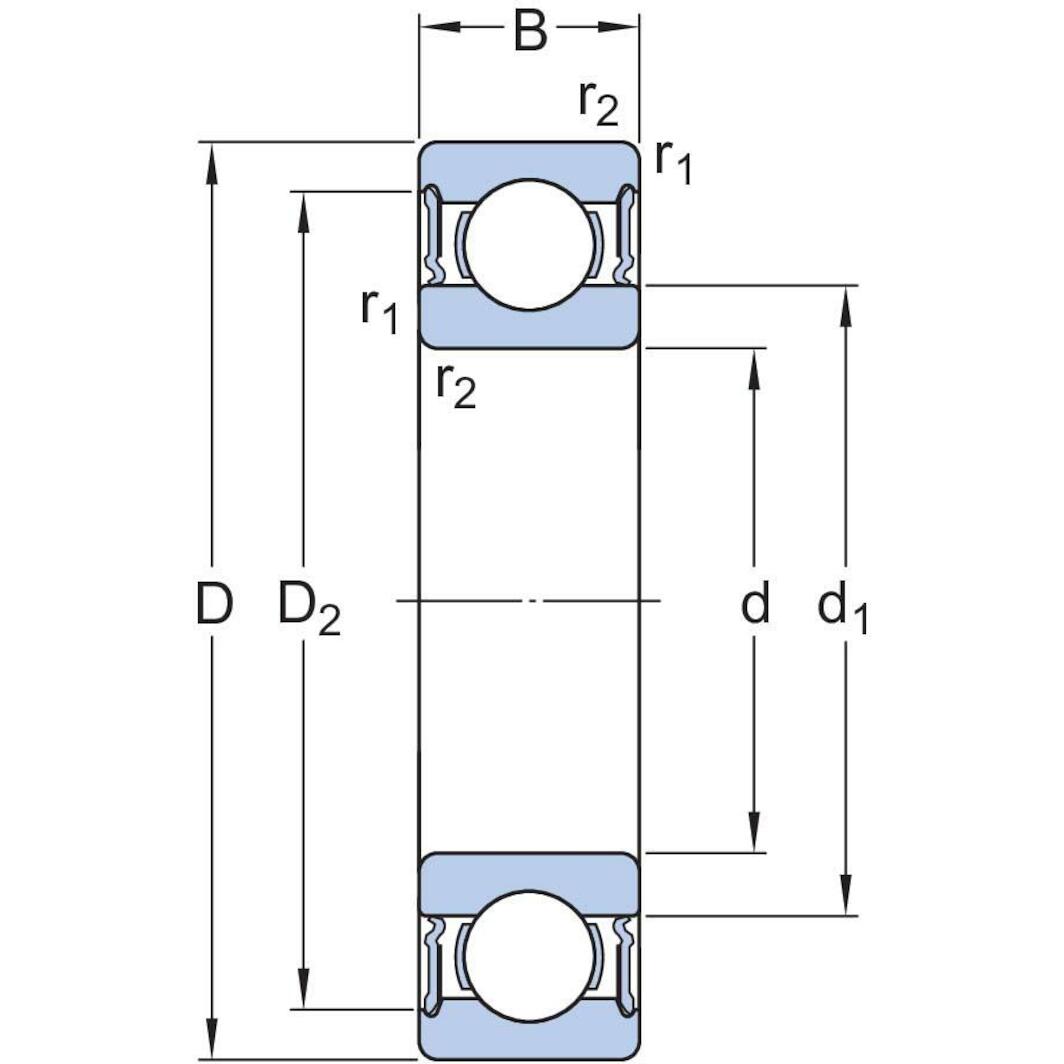 SKF 6310-2RS1/HC5C3WT roulement à billes céramique hybride avec joint d ...